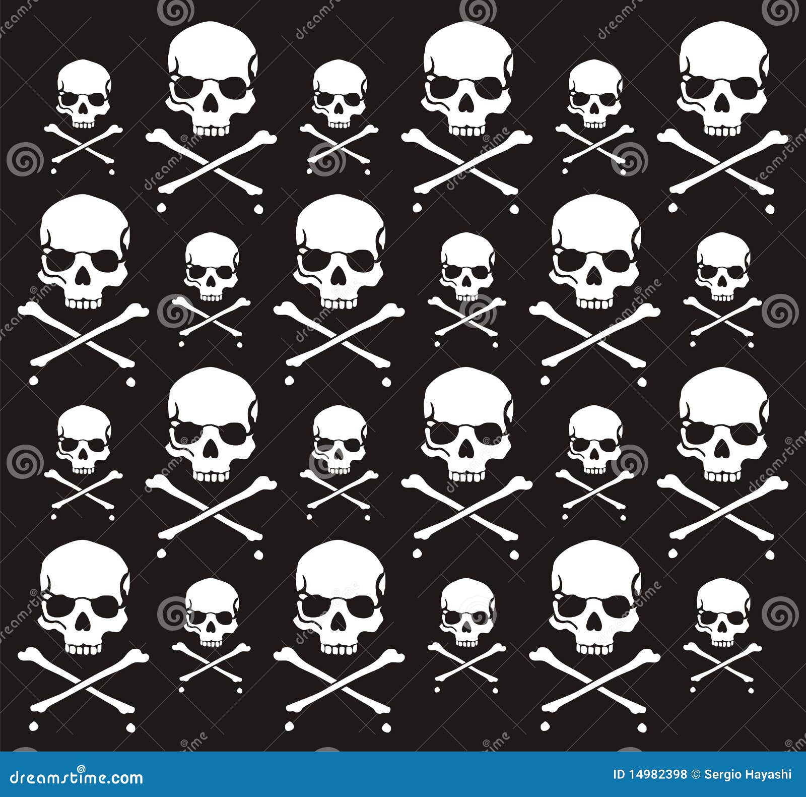 Crossbones and Skull Pattern Stock Vector - Illustration of anatomy ...