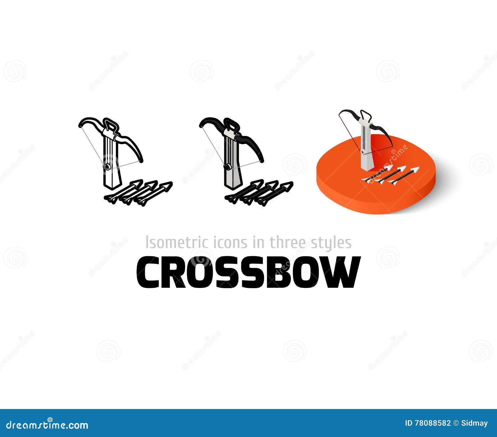 Crossbow Icon in Different Style Stock Vector - Illustration of ...