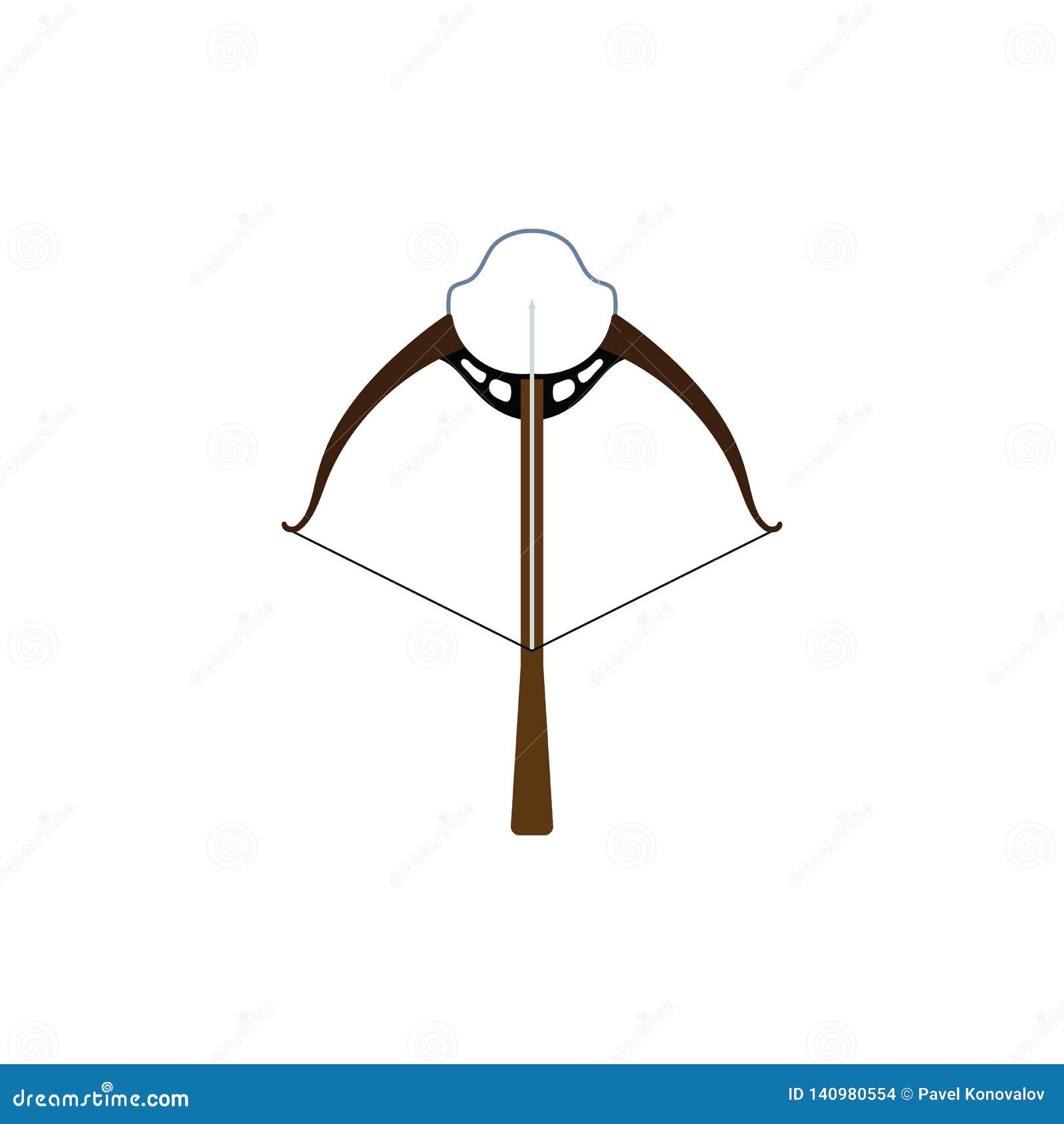 Crossbow icon stock vector. Illustration of cross, single - 140980554
