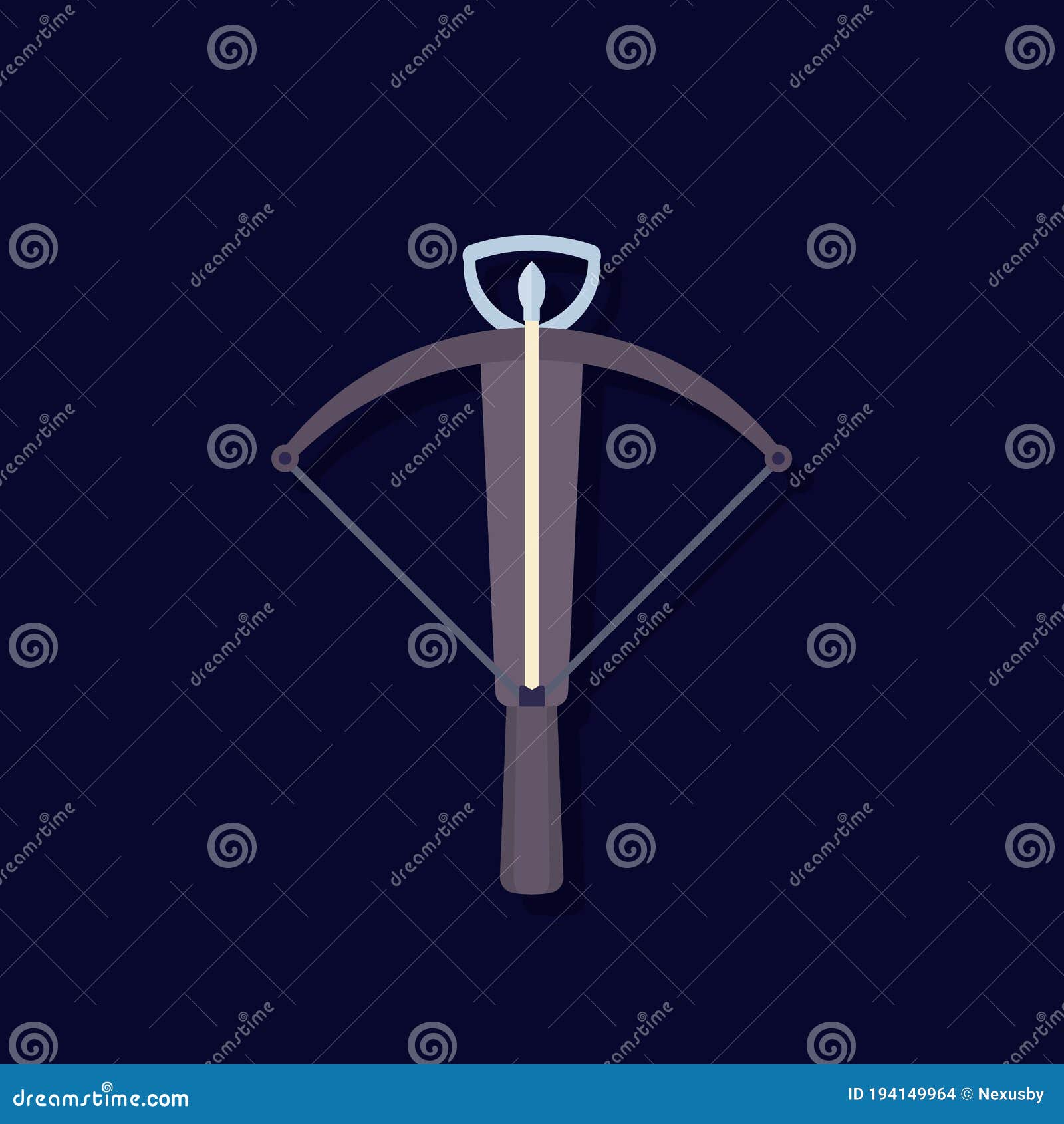 Crossbow Icon, Flat Vector Design Stock Vector - Illustration of ...