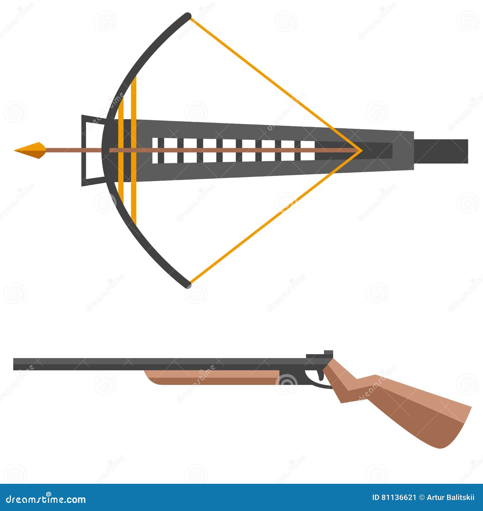 Crossbow illustration. gun stock illustration. Illustration of crossbow ...