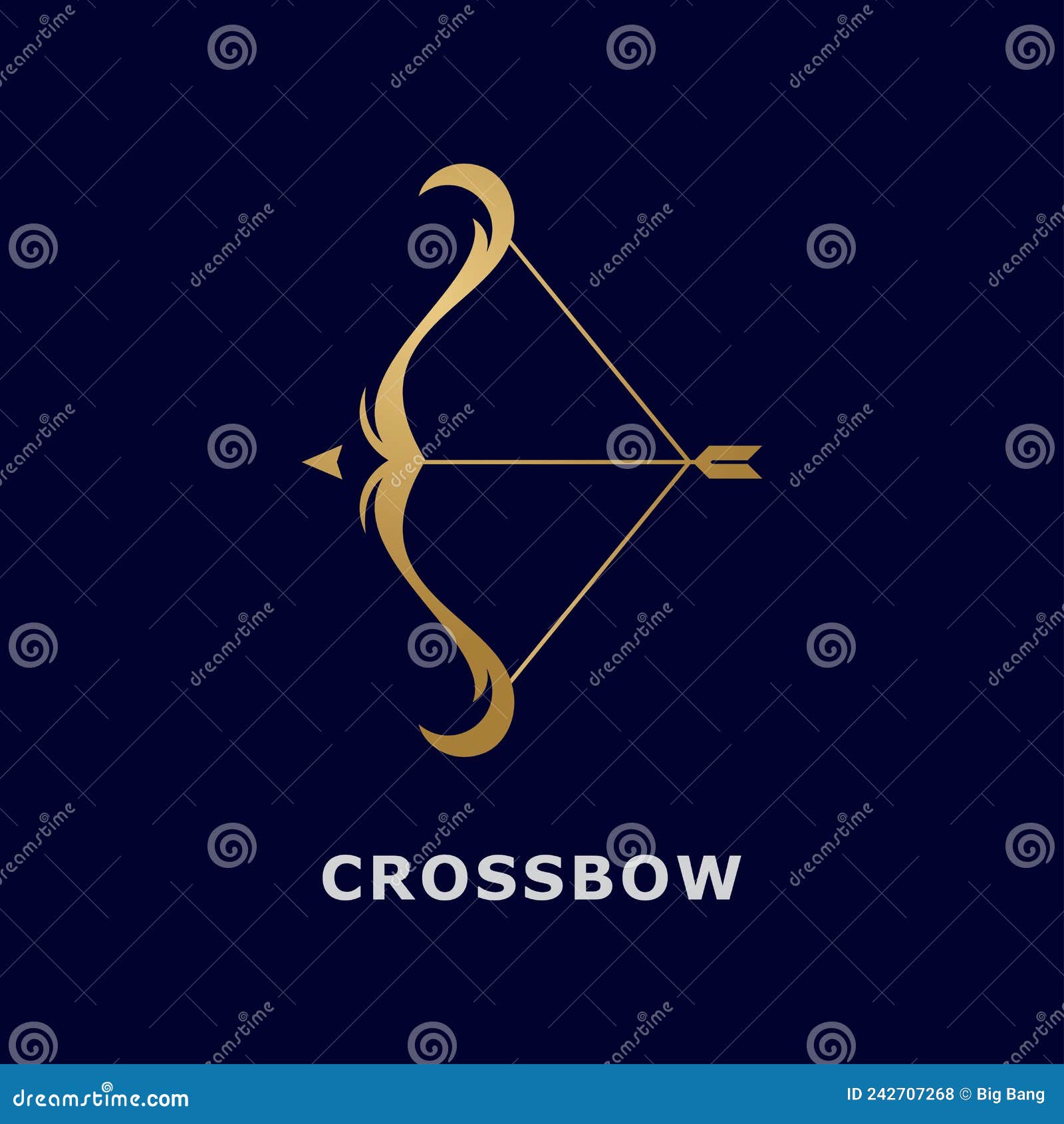 Crossbow Logo Template, Simple Archery Logo with Gradient Color Stock ...