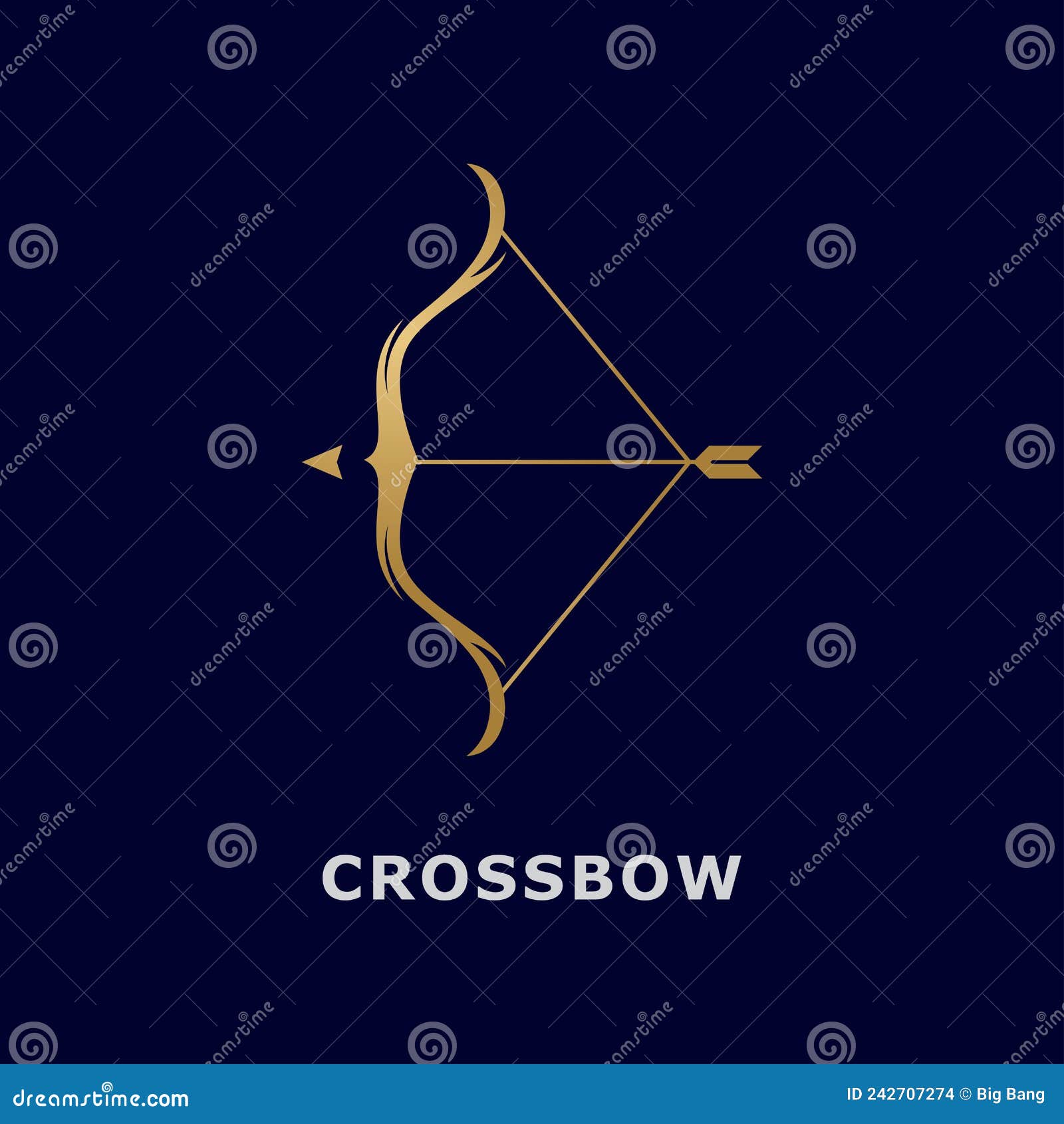 Crossbow Logo Template, Simple Archery Logo with Gradient Color Stock ...