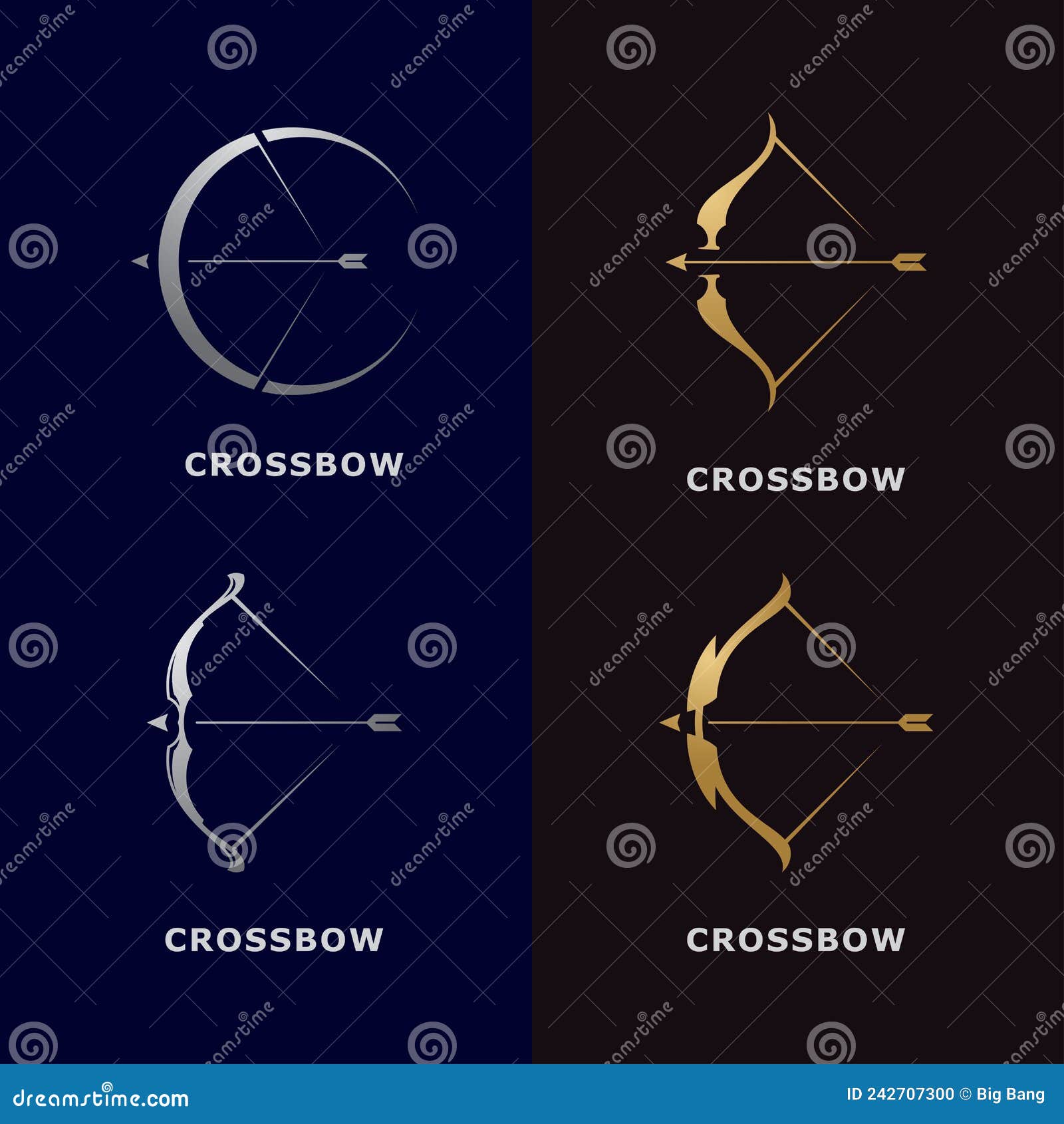Crossbow Logo Template, Simple Archery Logo with Gradient Color Stock ...