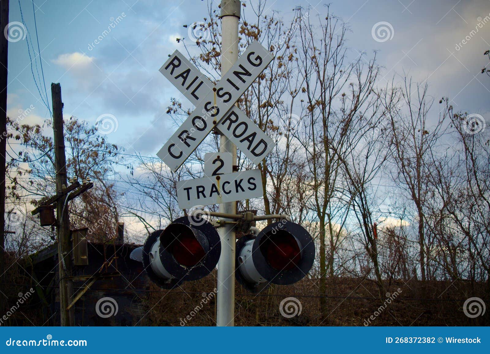 Crossbucks Sign on a Pole Outdoors Stock Photo - Image of transport ...