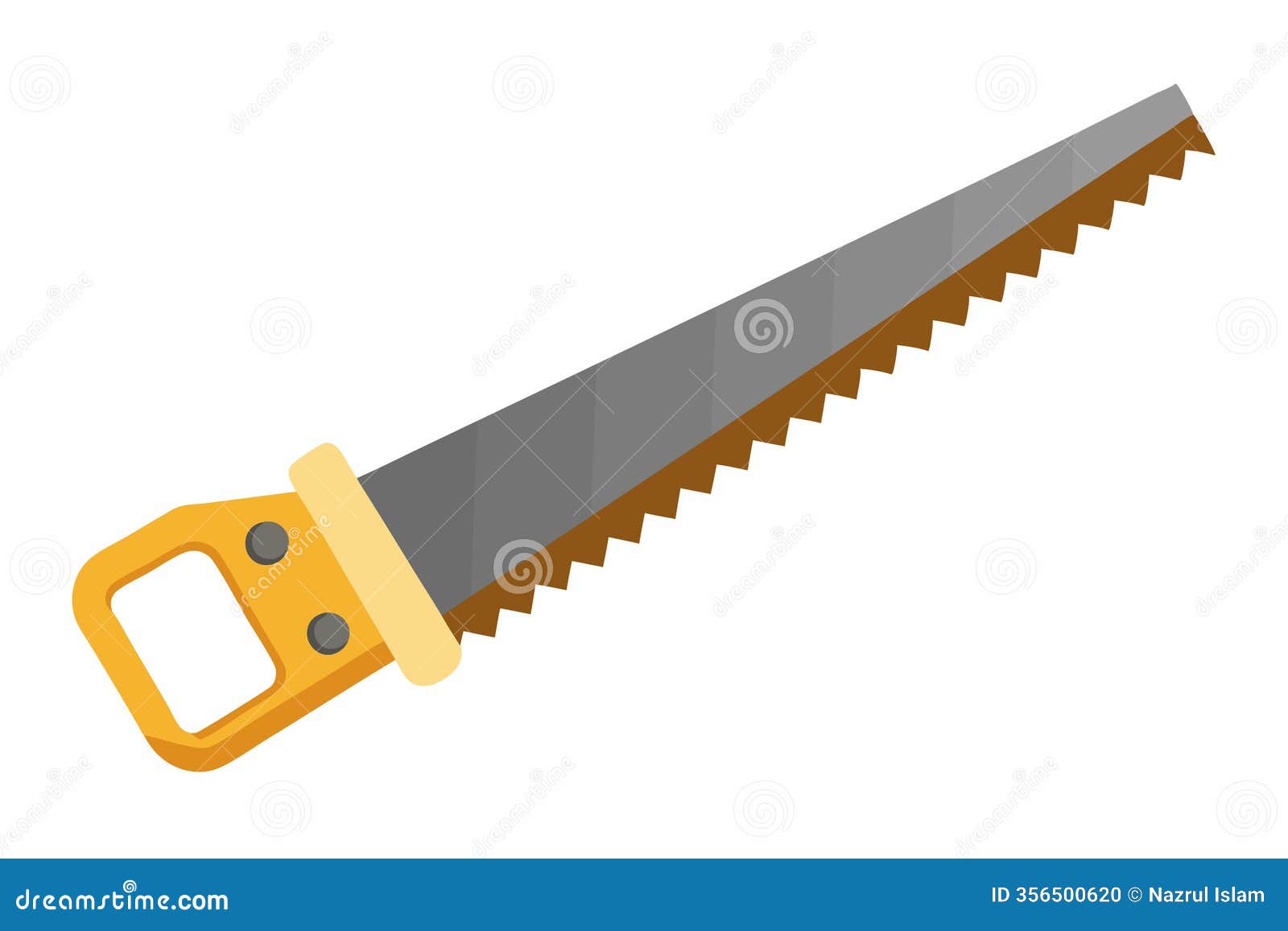 Crosscut Saw Isolated on White Stock Illustration - Illustration of ...