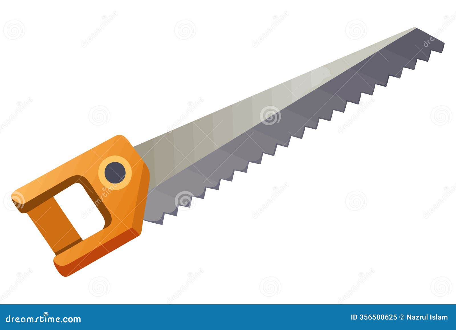 Crosscut Saw Isolated on White Stock Illustration - Illustration of ...
