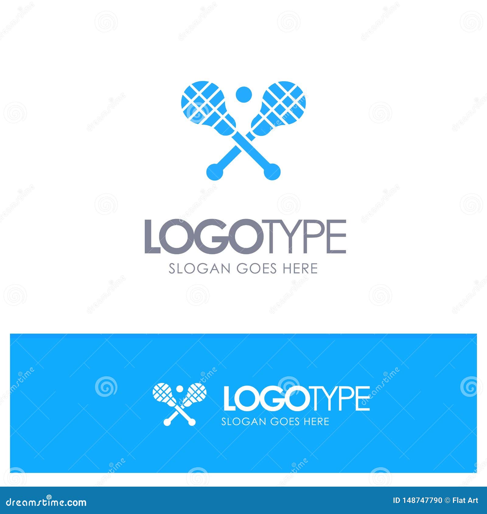 Crosse, Lacrosse, Stick, Sticks Blue Solid Logo with Place for Tagline ...