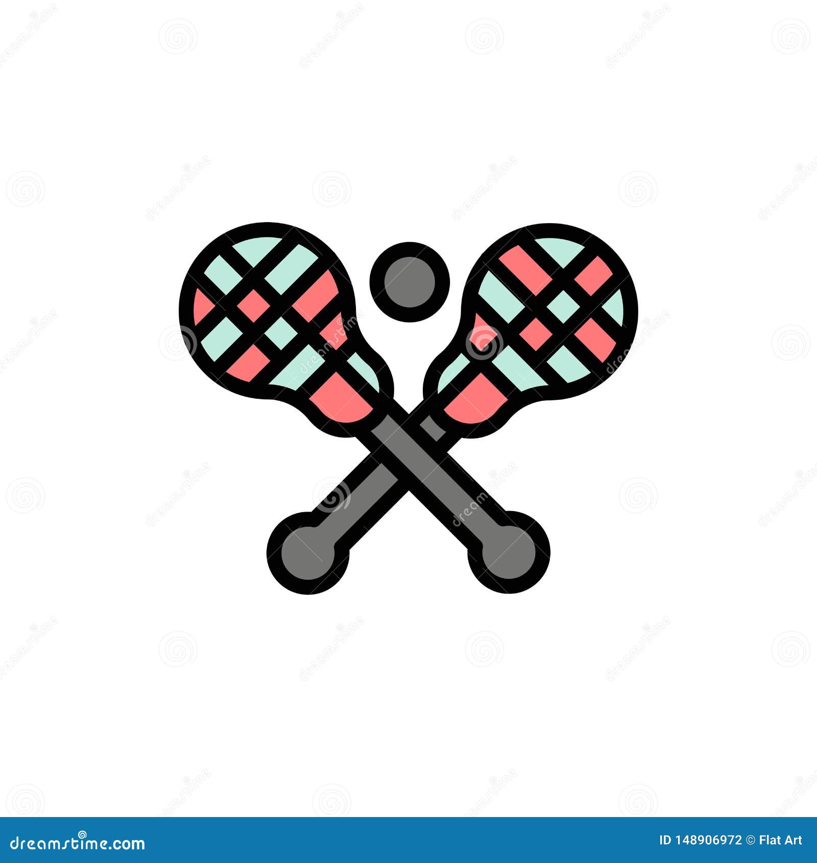 Crosse, Lacrosse, Stick, Sticks Flat Color Icon. Vector Icon Banner ...