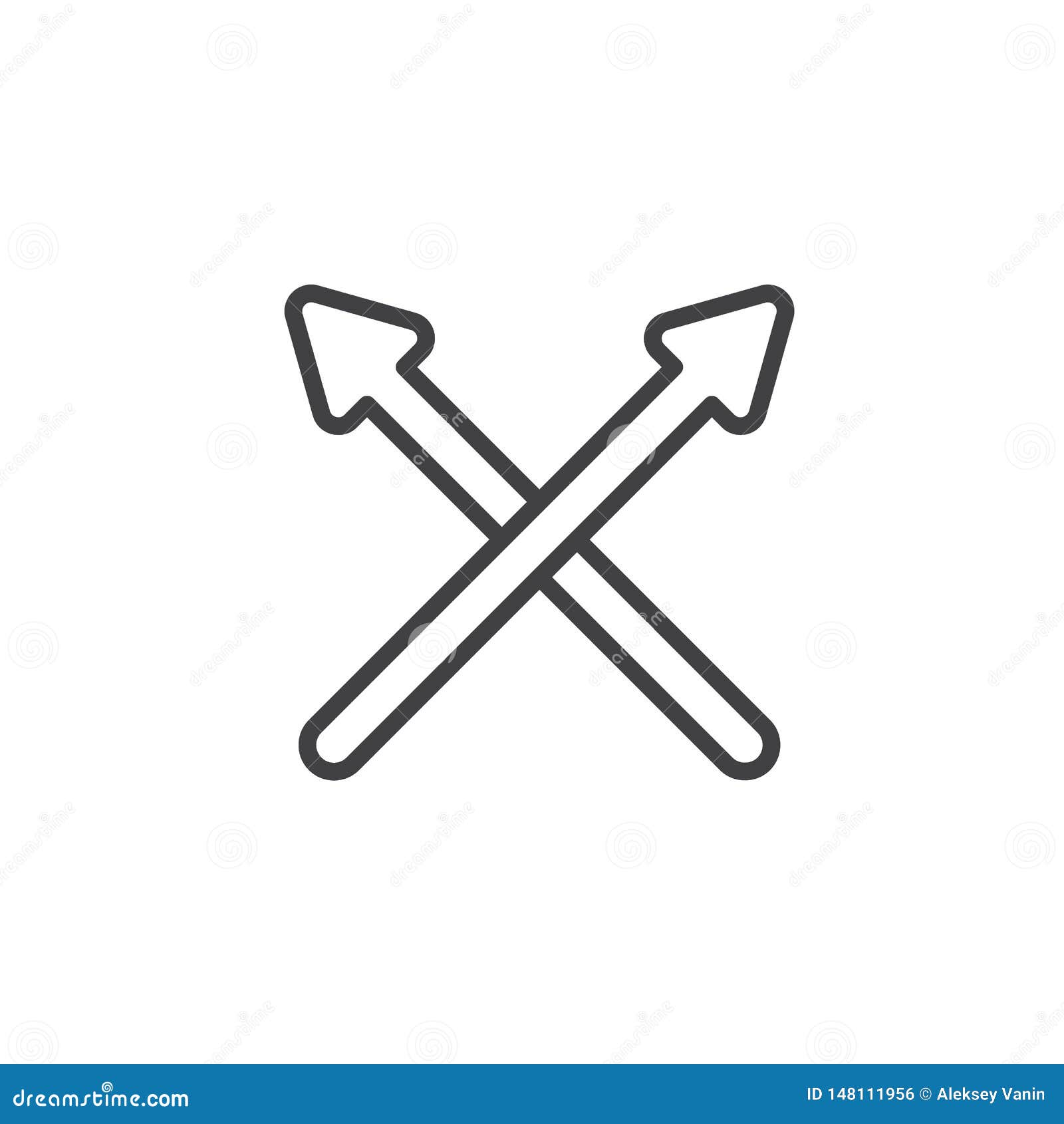 Crossed arrows line icon stock vector. Illustration of direction ... Crossed arrows line icon stock vector. Illustration of direction ...