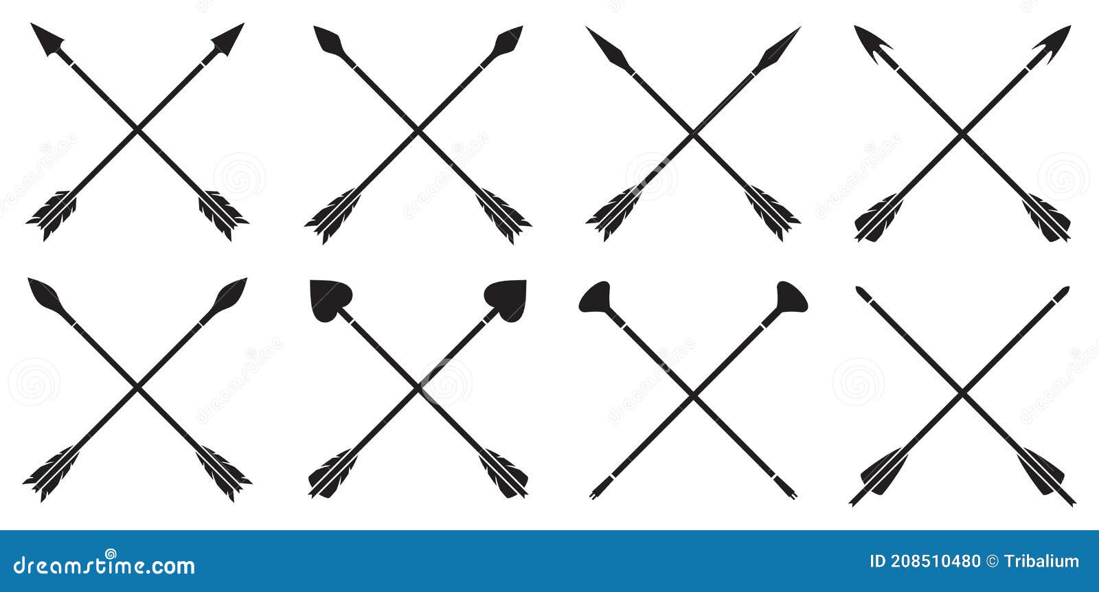 Crossed Arrows Vector Collection Stock Vector - Illustration of ...