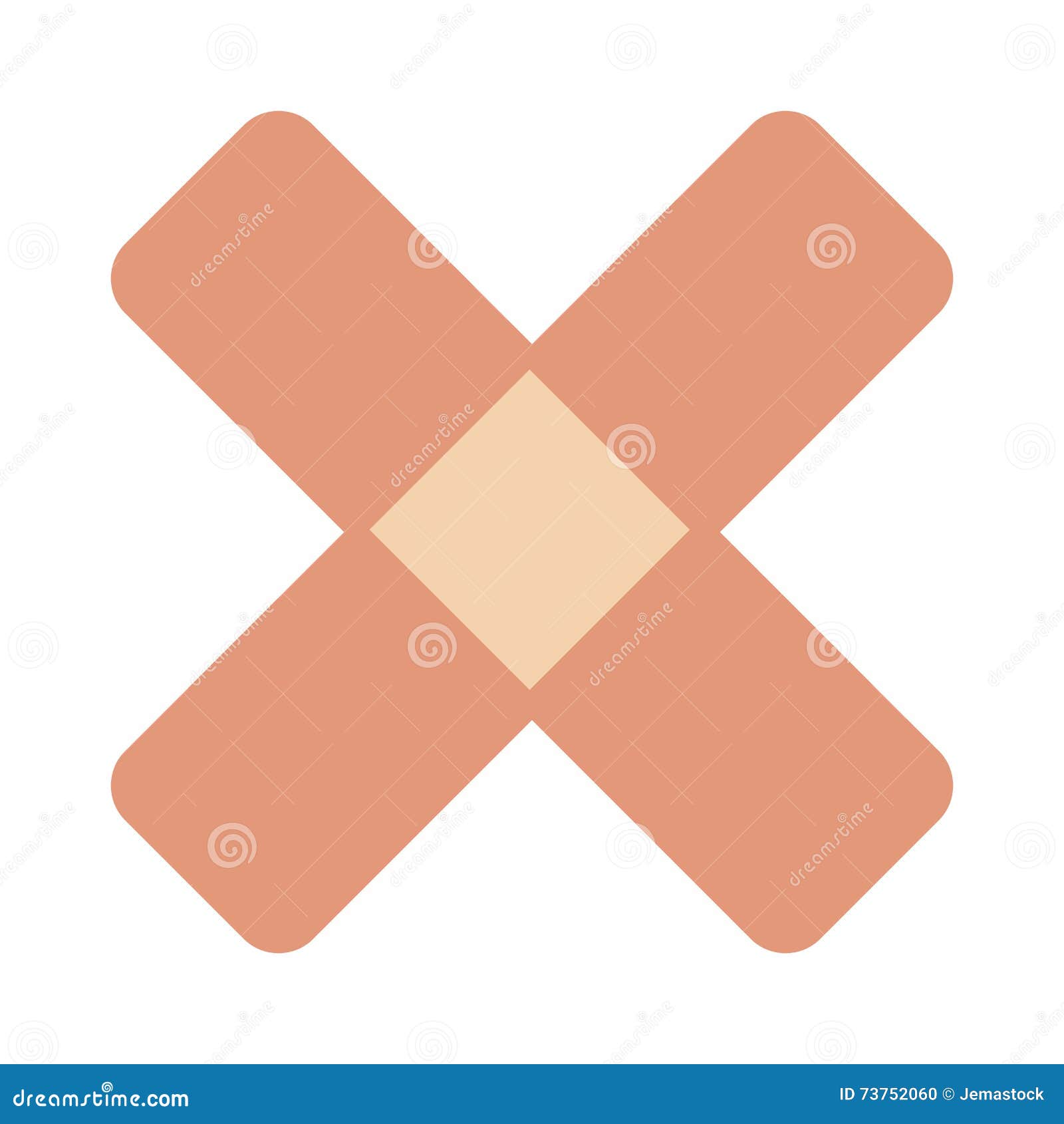Crossed bandaid icon stock illustration. Illustration of bandaid - 73752060
