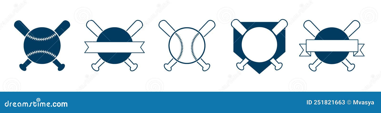 Crossed Baseball Bats and Ball. Baseball Logo Template. Split, Circle ...
