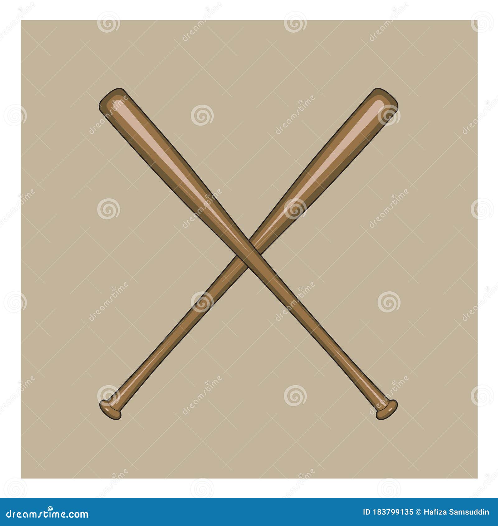 A Crossed Baseball Bats Illustration. Stock Illustration - Illustration ...