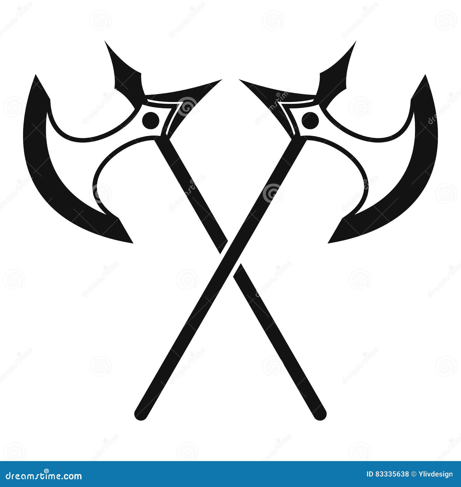 Crossed Battle Axes Icon, Simple Style Stock Vector - Illustration of ...