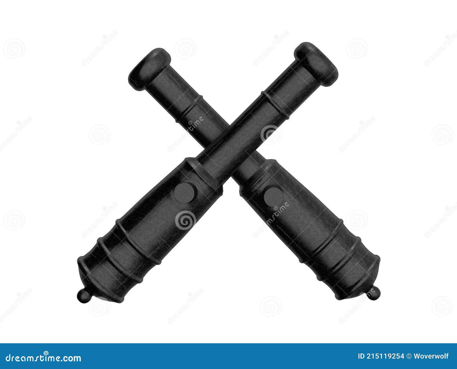 Crossed Old Cannons Black Silhouette On White Background Royalty-Free ...