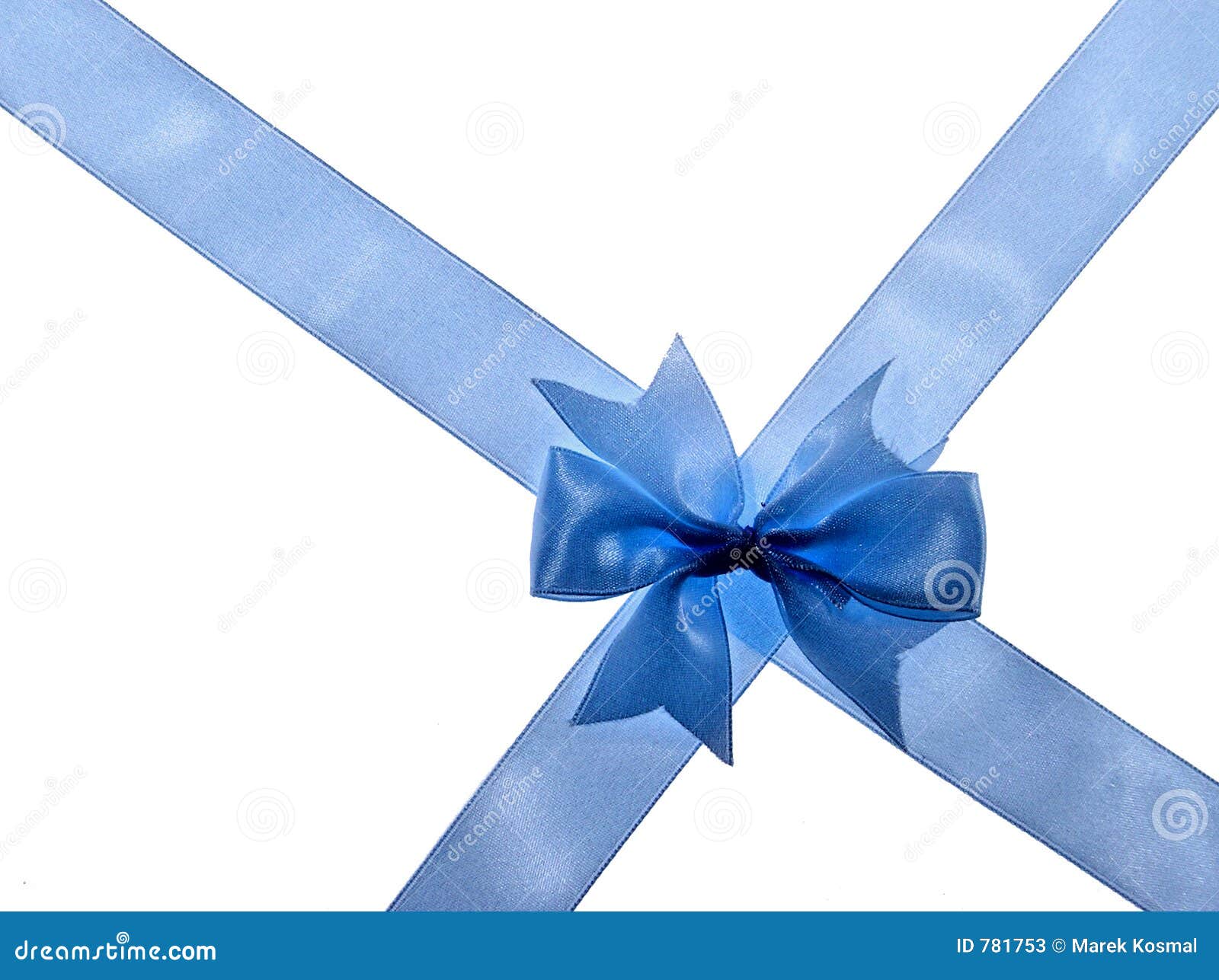 Crossed blue ribbon stock image. Image of decoration, surprise - 781753