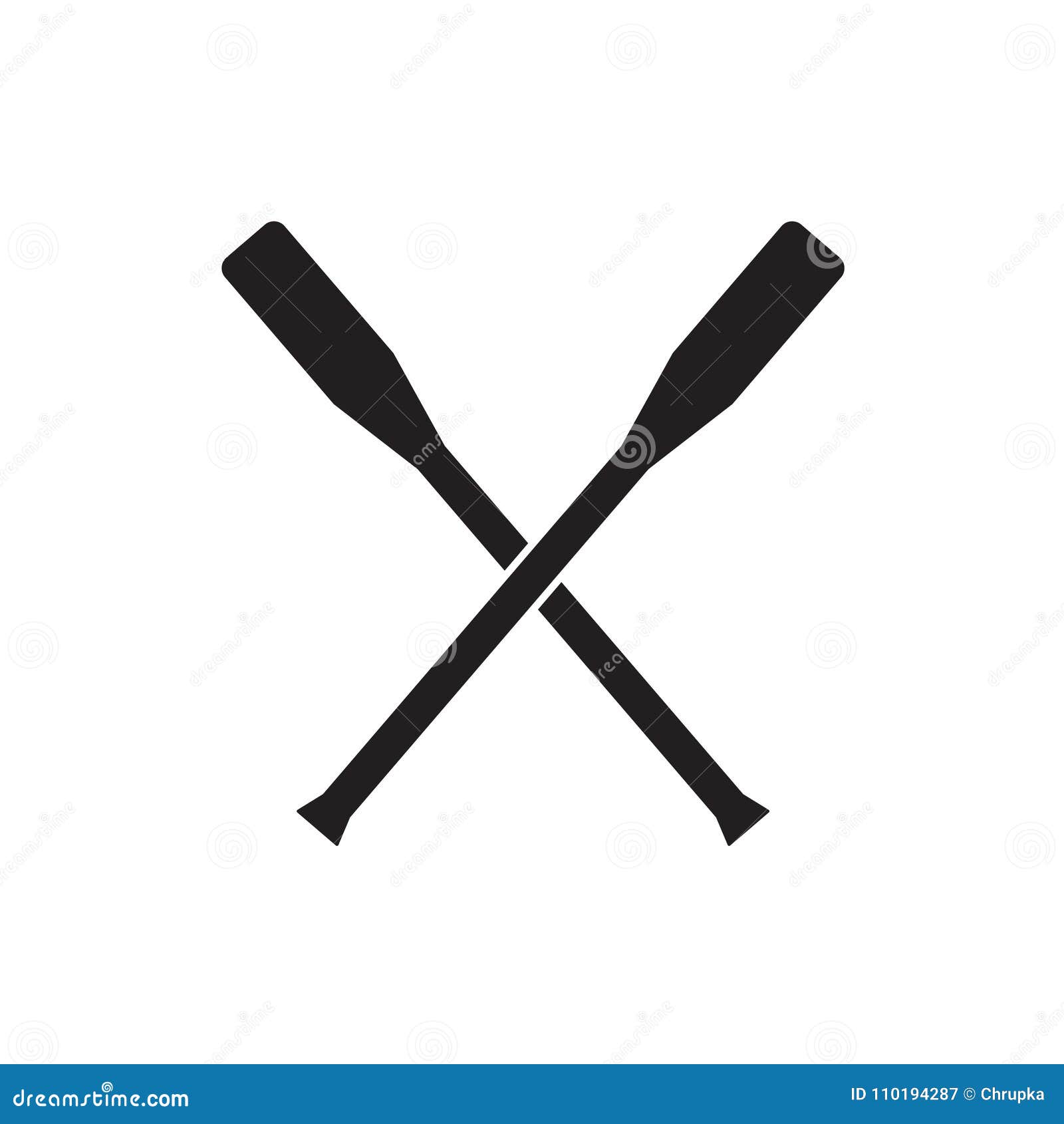 Crossed boat oars stock vector. Illustration of rowing - 110194287