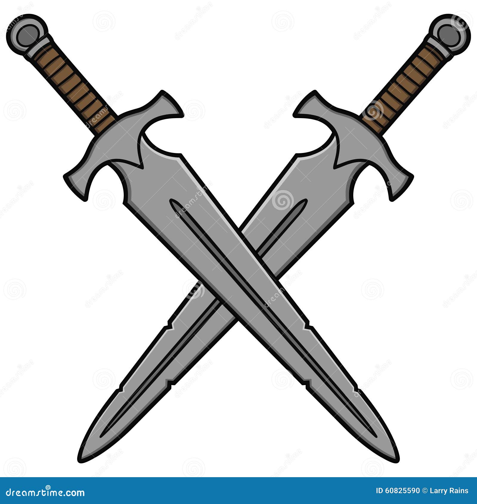 Crossed Broadswords stock vector. Illustration of ages - 60825590