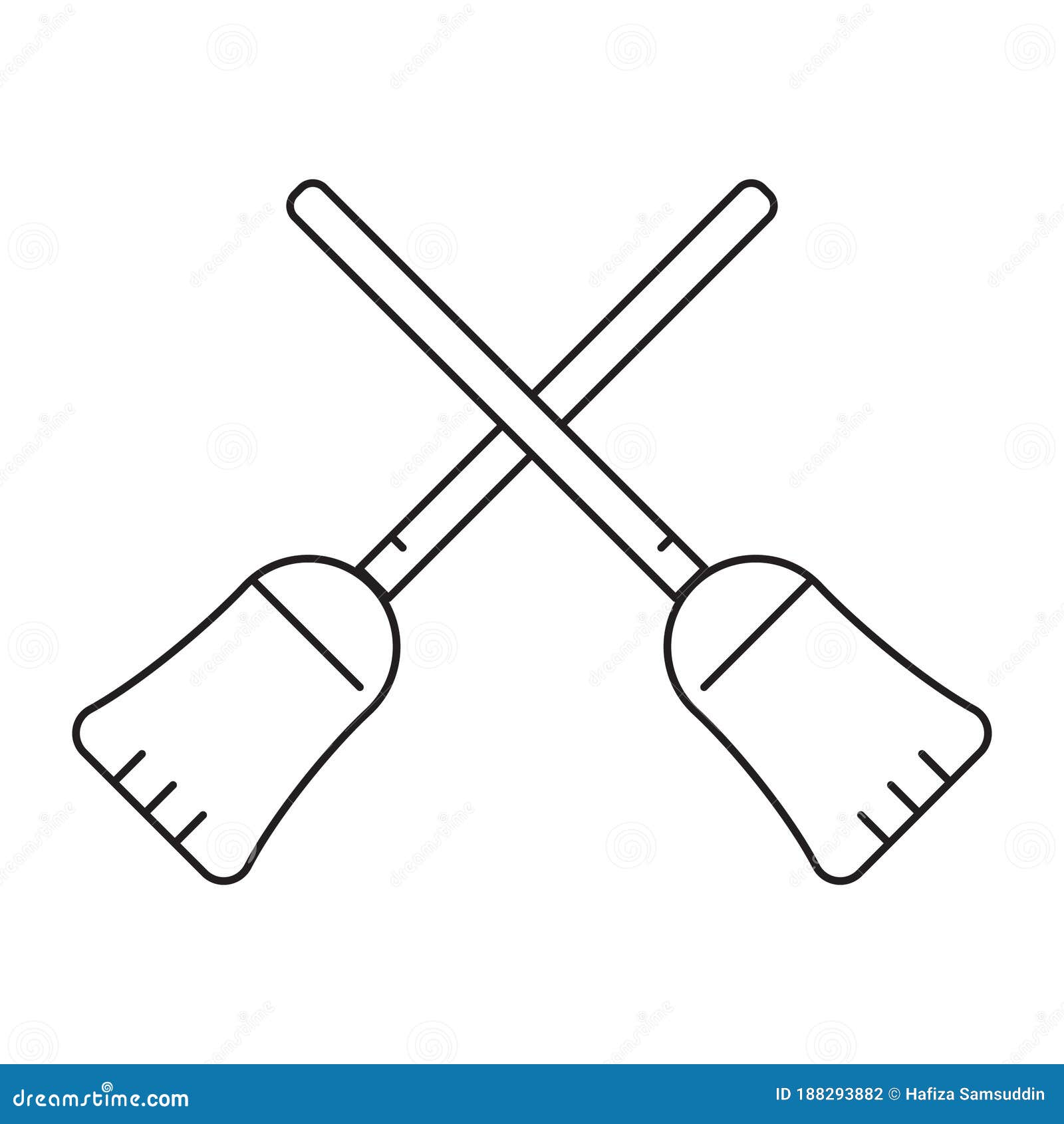 Crossed Brooms. Vector Illustration Decorative Design Stock Vector ...