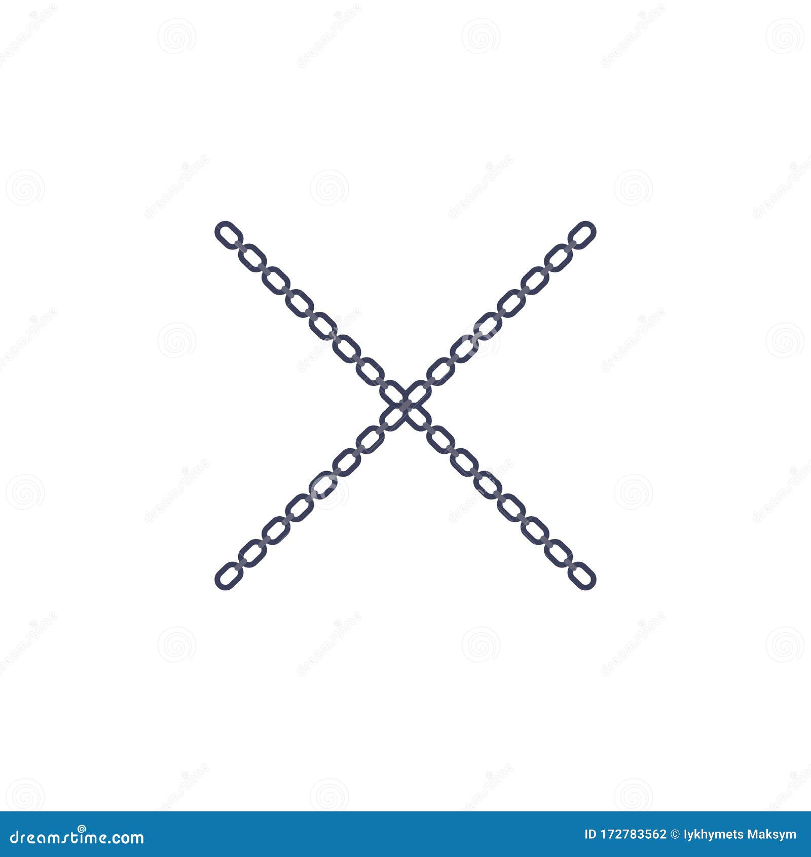 Crossed Chains. Chain of Round Links Stock Illustration - Illustration ...