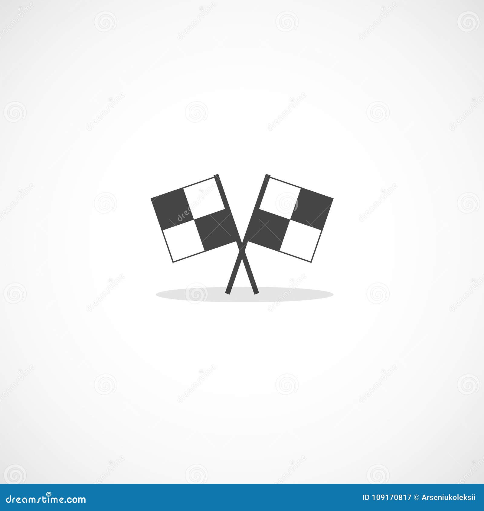 Crossed checkered flags stock vector. Illustration of finish - 109170817