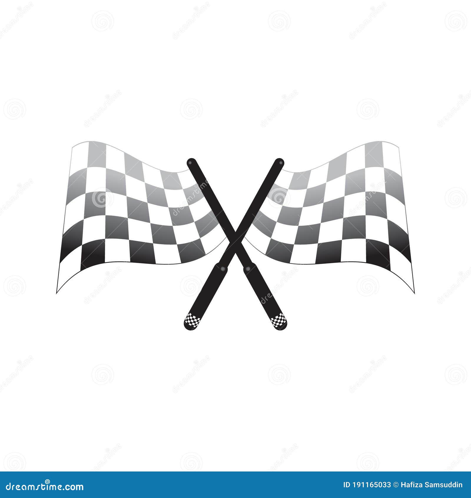 Crossed Checkered Flags. Vector Illustration Decorative Design Stock ...
