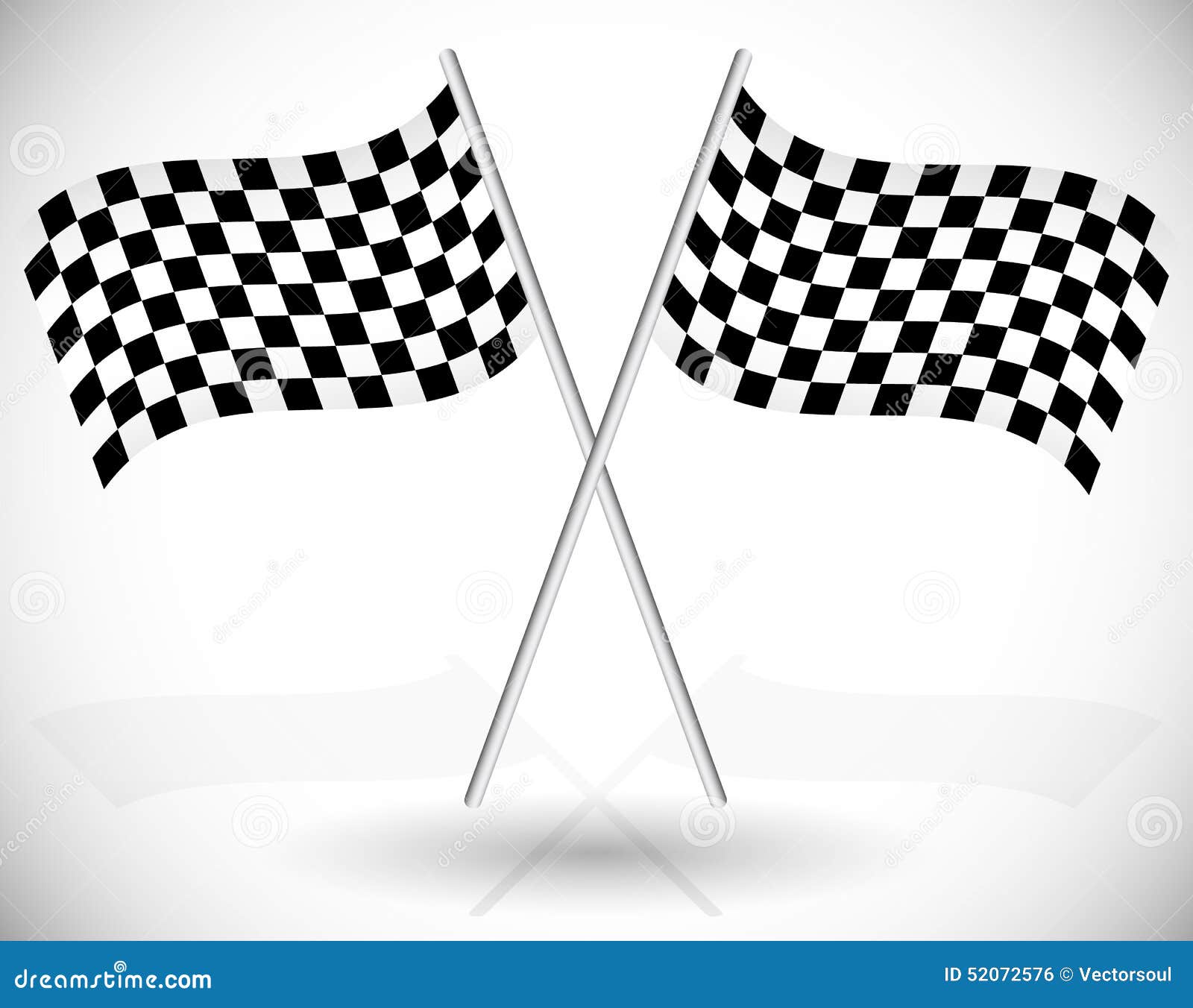 Crossed Checkered And Equestrian Flags Icon In Cartoon Style Isolated ...
