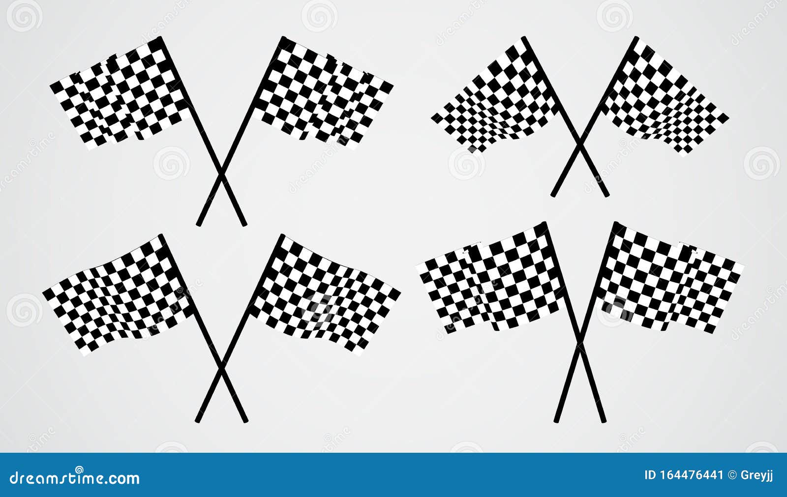 Two Crossed Checkered Flag Cartoon Vector | CartoonDealer.com #283703153