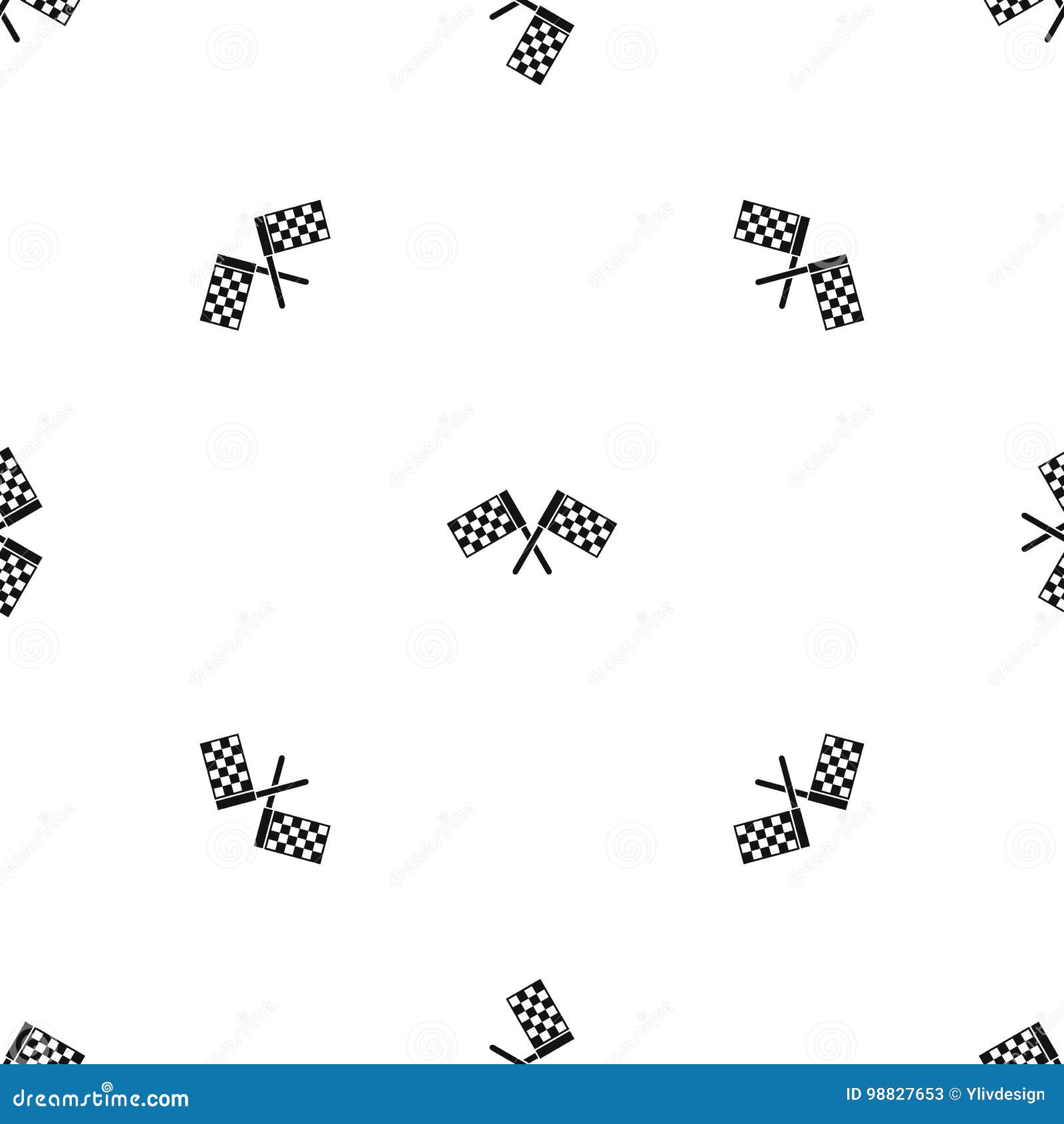 Crossed Chequered Flags Pattern Seamless Black Stock Vector ...