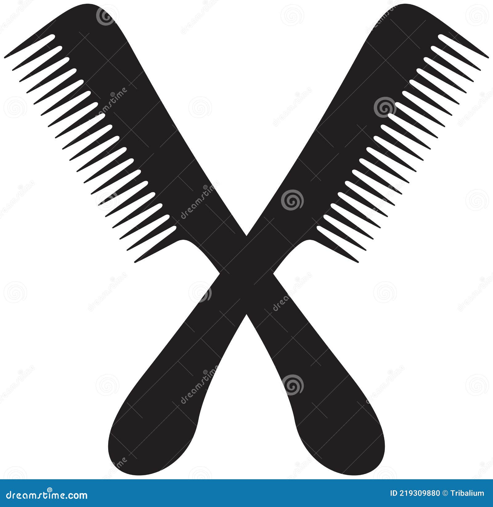 Crossed combs vector icon stock vector. Illustration of hairdresser ...