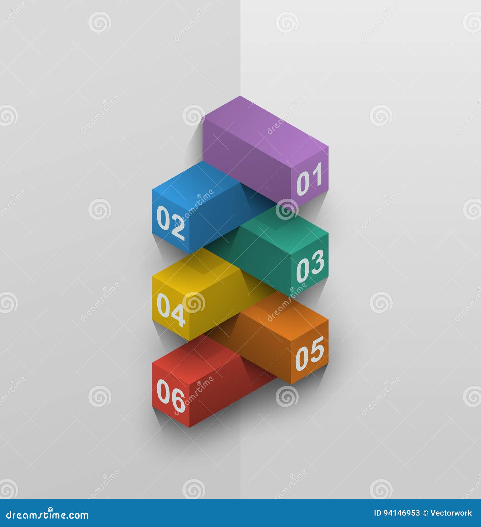 Crossed Data Blocks Isometric Presentation Stock Vector - Illustration ...