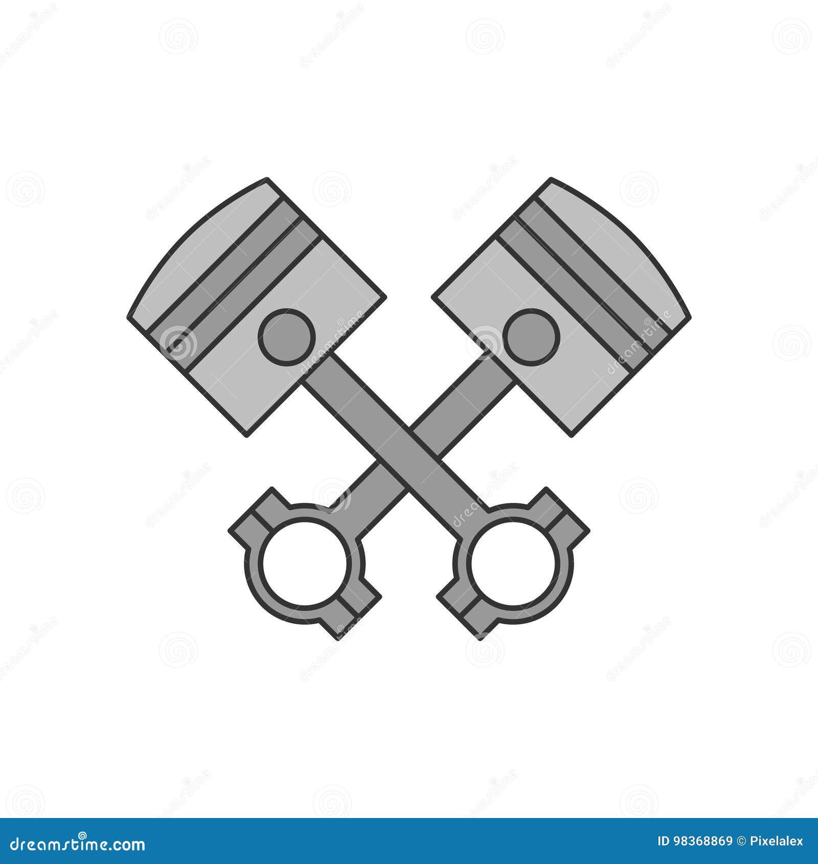 Crossed Engine Pistons Icon Stock Vector - Illustration of pistons ...