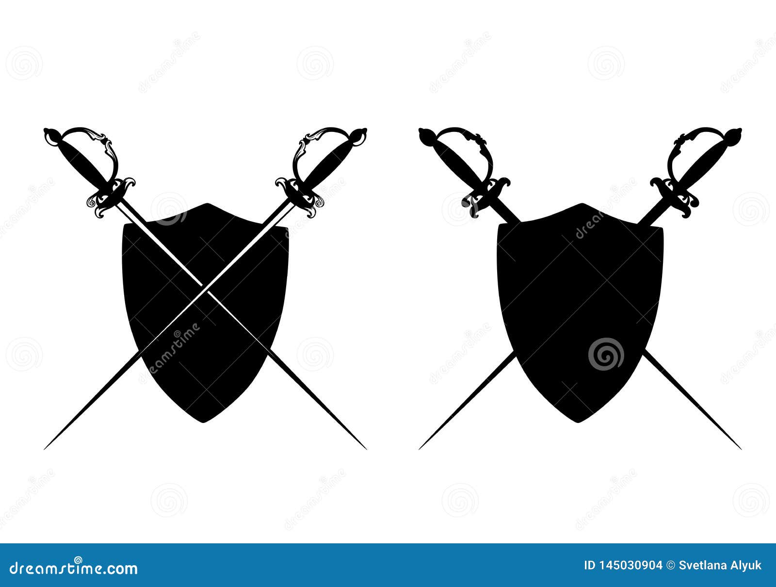 Crossed Epee Swords Sketch Vector Illustration | CartoonDealer.com ...