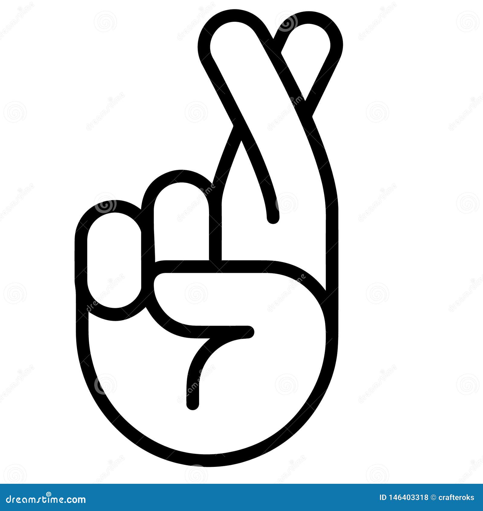 Crossed Fingers Hand Gesture, Good Luck And Hope Symbol, Fake Promise ...
