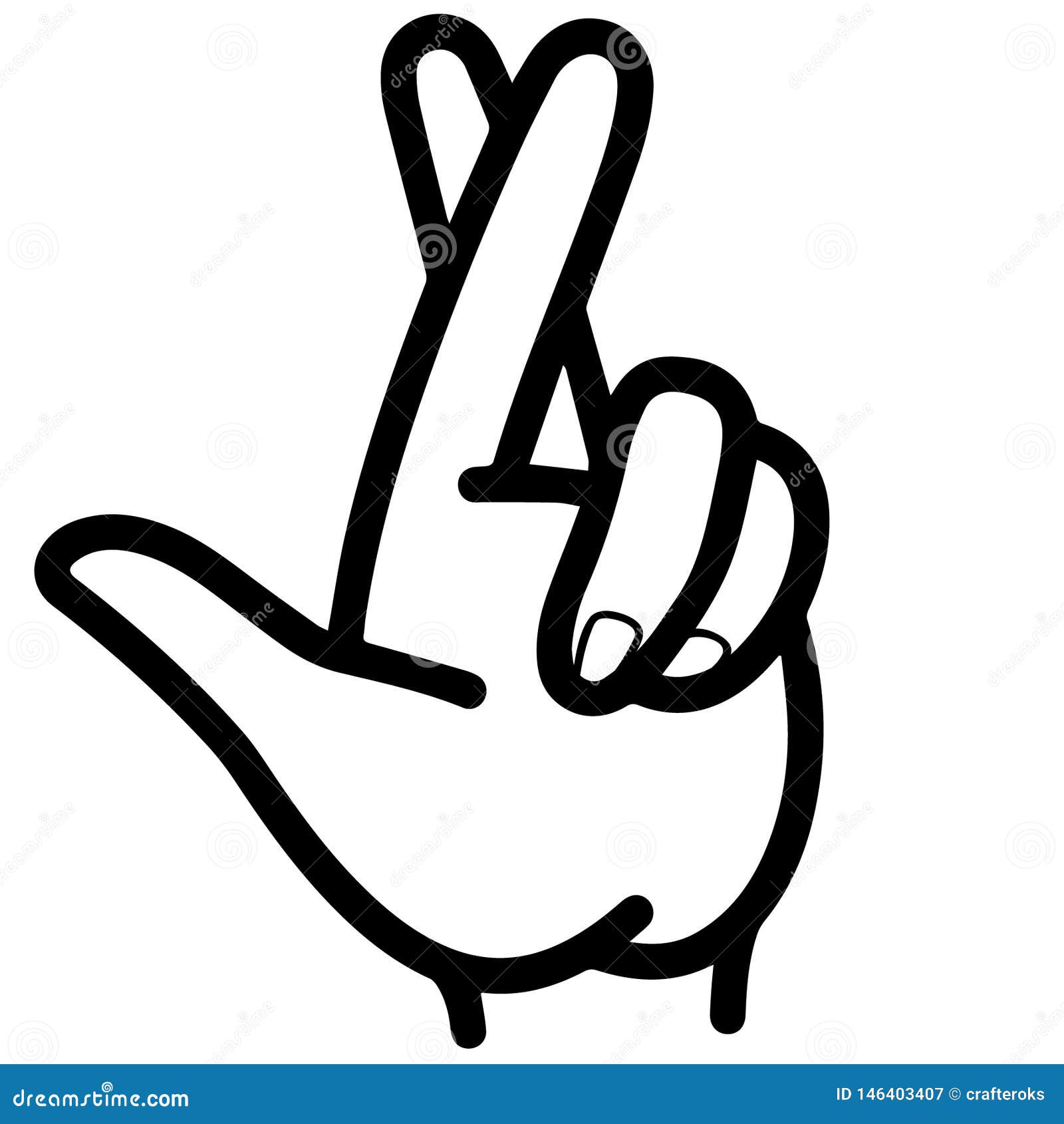 Crossed Fingers Sign. Vector Illustration | CartoonDealer.com #101929324