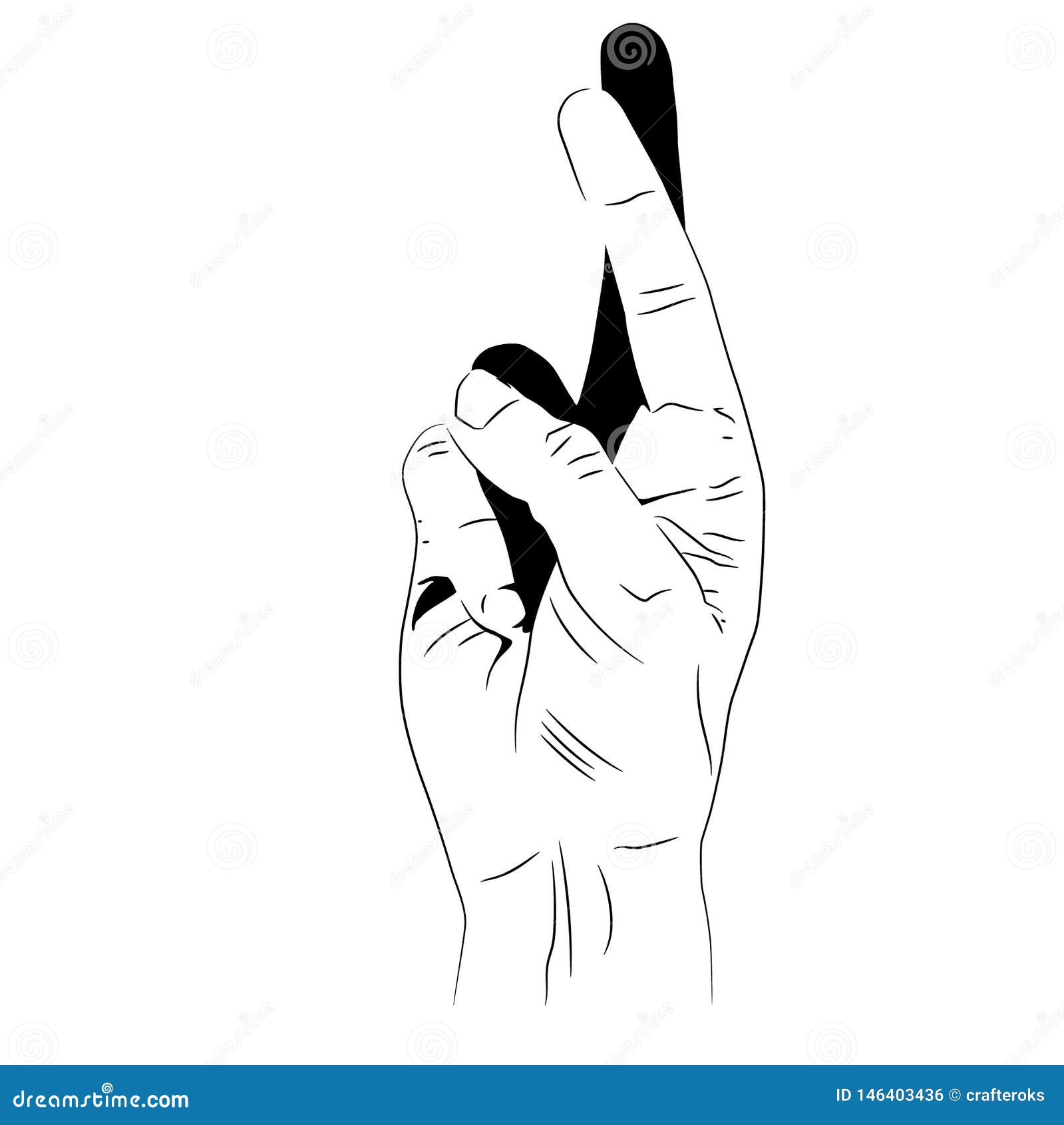 Crossed Fingers Vector Illustration by Crafteroks Stock Vector ...