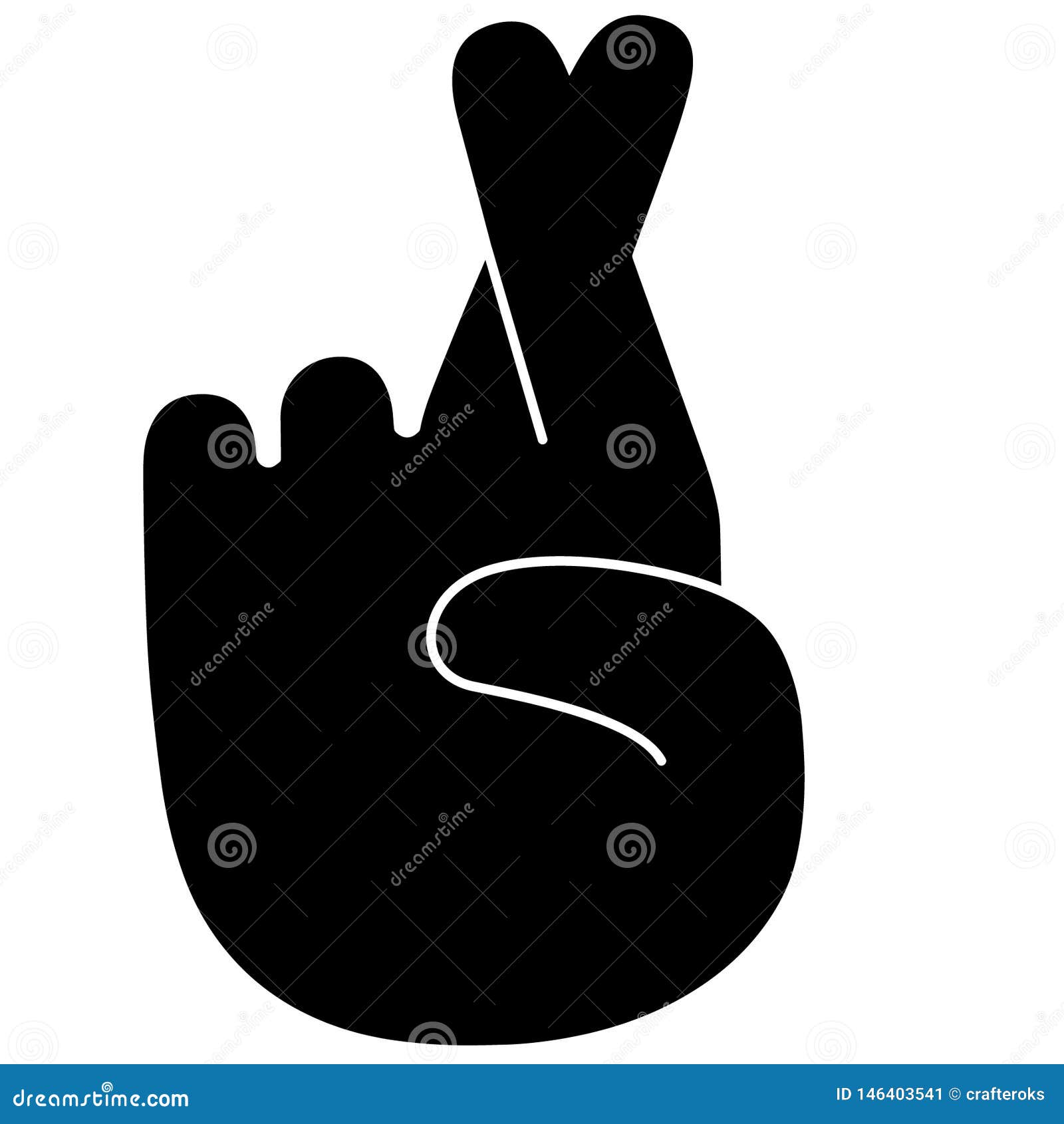 Crossed Fingers Vector Illustration by Crafteroks Stock Vector ...
