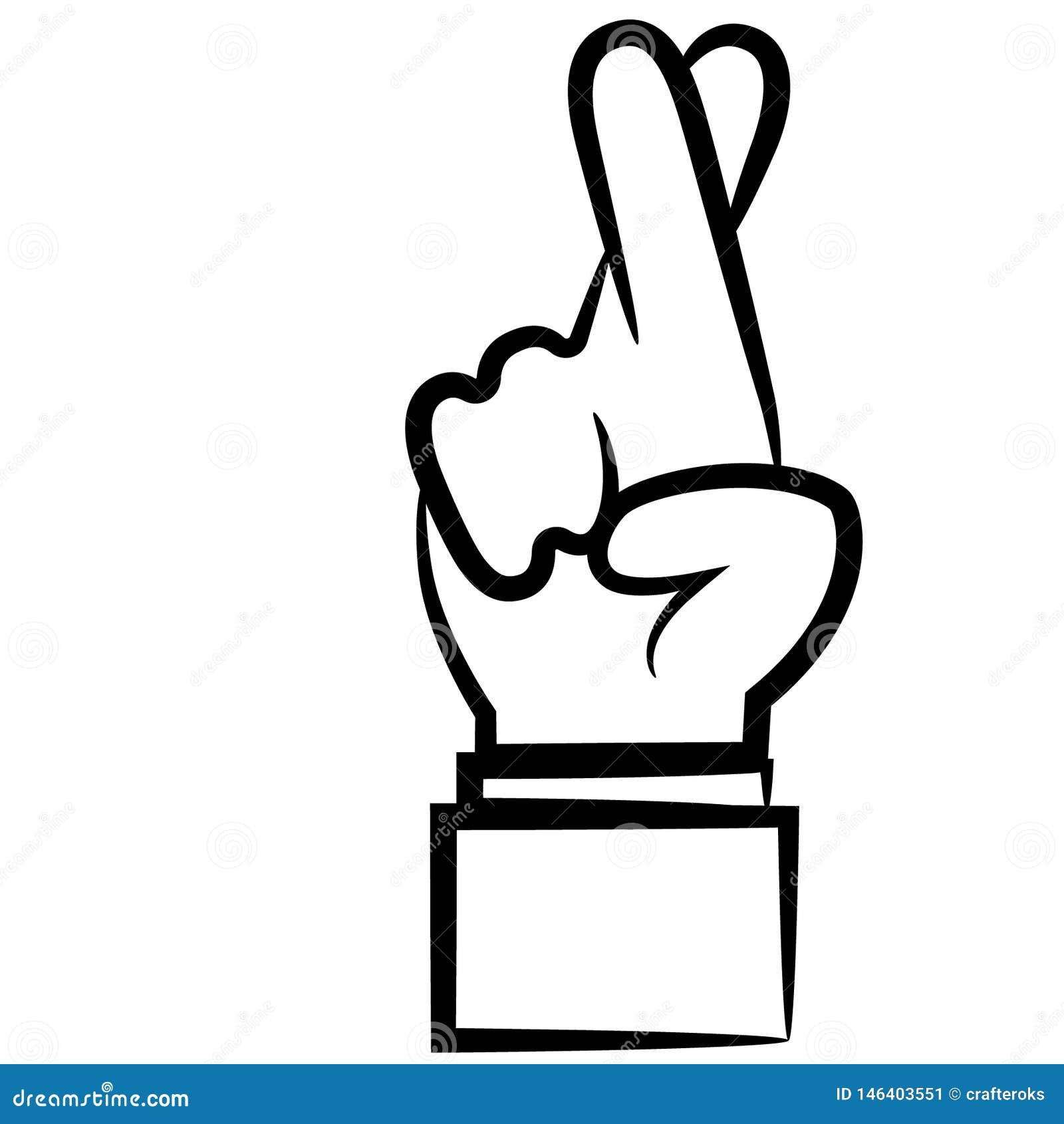 Crossed Fingers Vector Illustration by Crafteroks Stock Vector ...