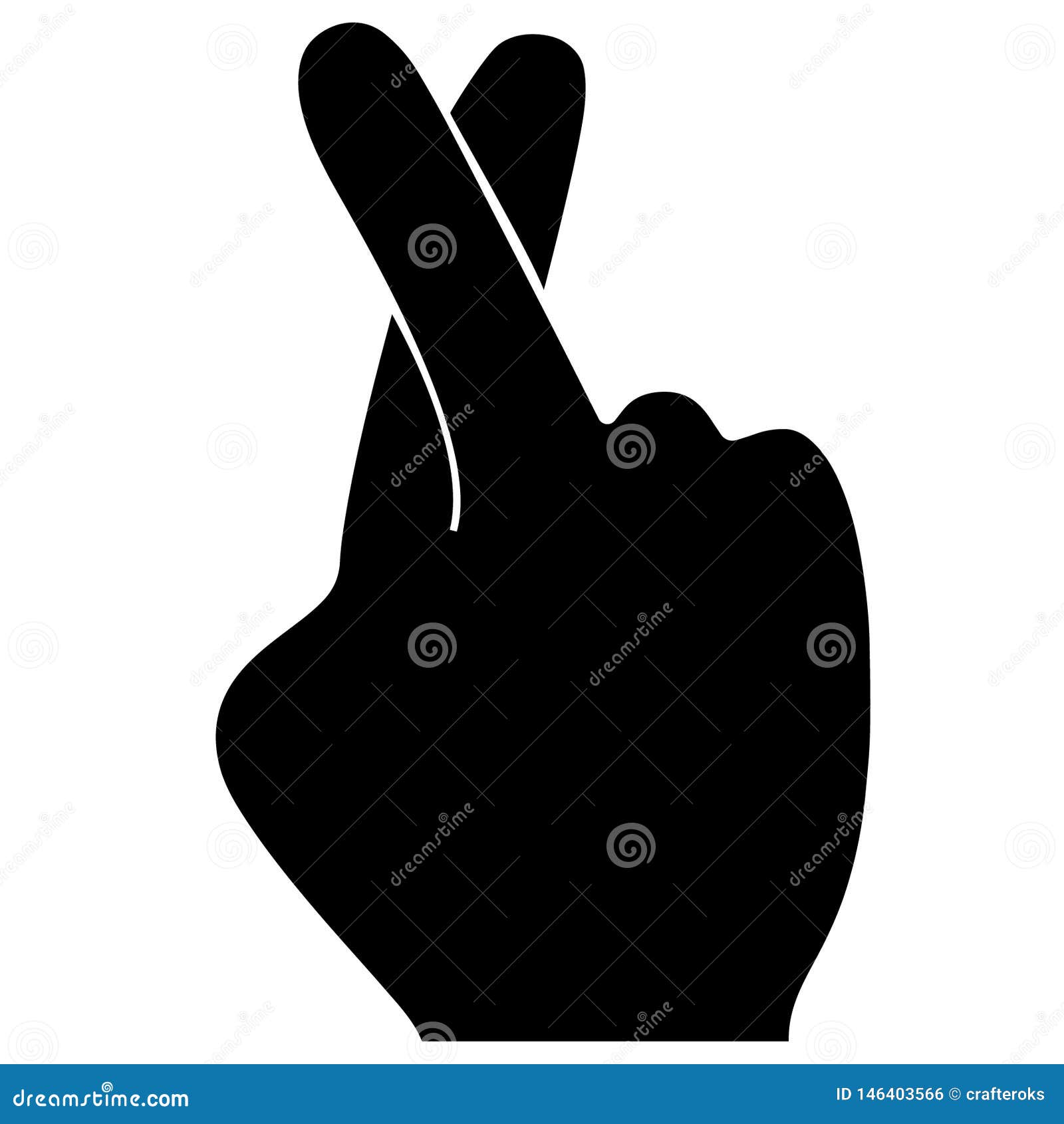 Crossed Fingers Vector Illustration by Crafteroks Stock Vector ...