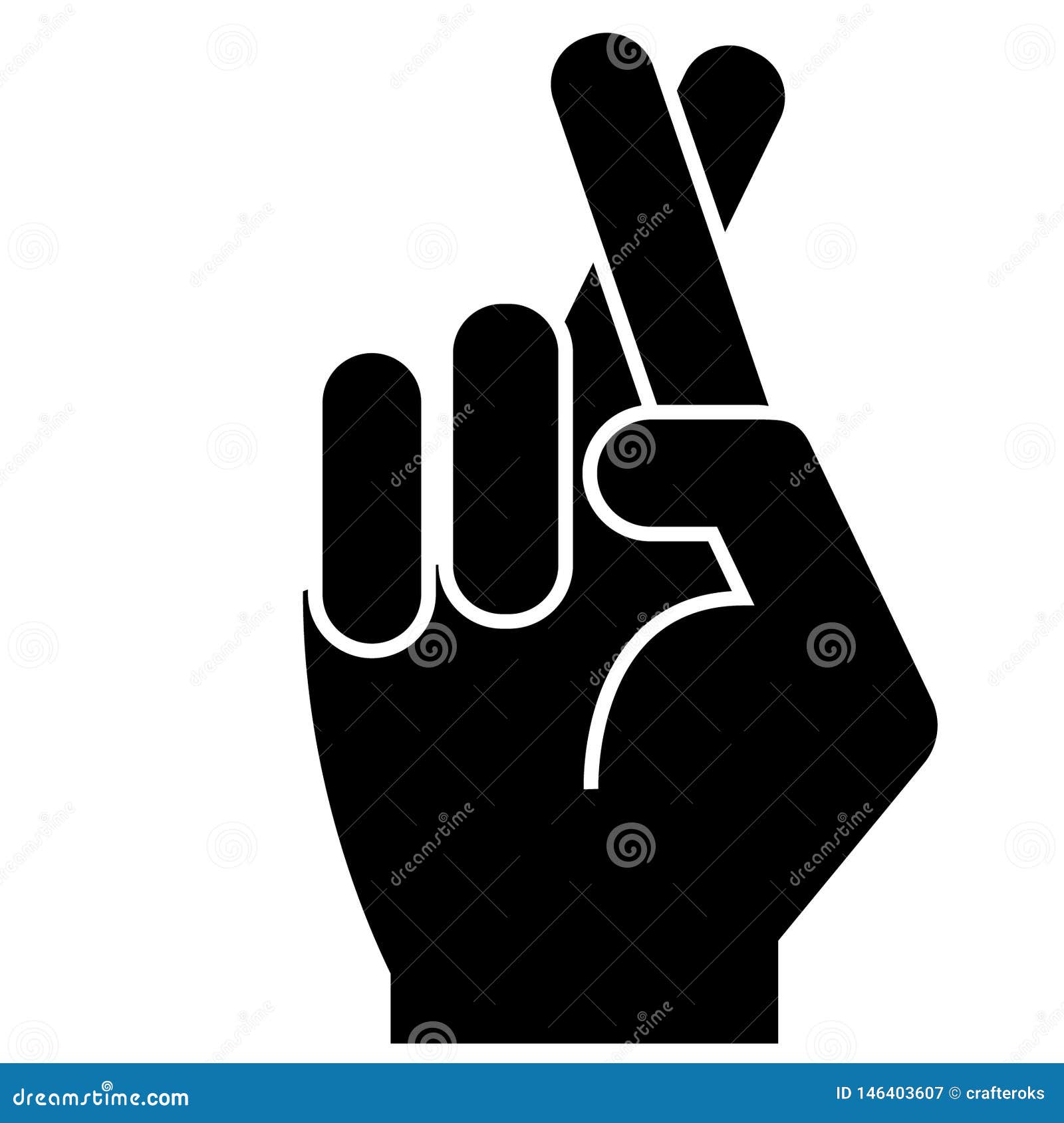 Crossed Fingers Vector Illustration by Crafteroks Stock Vector ...