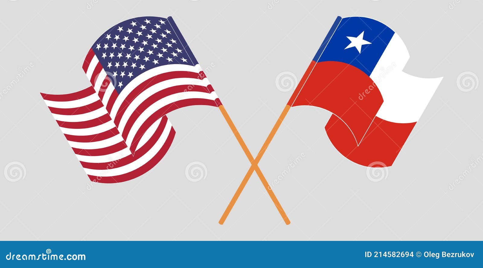 Crossed Flags of Chile and the USA Stock Vector - Illustration of ...