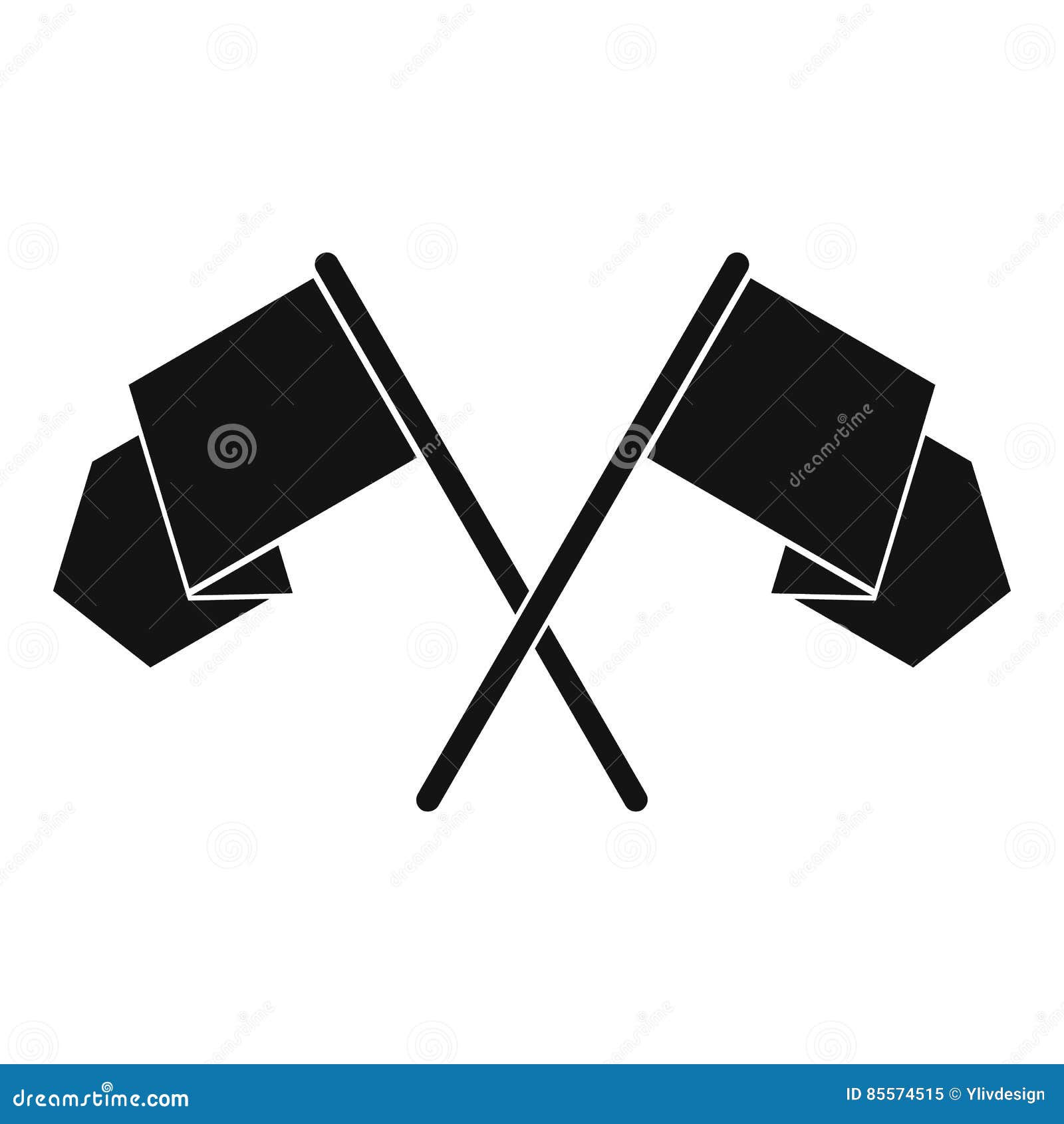 Crossed Flags Icon, Simple Style Stock Vector - Illustration of league ...