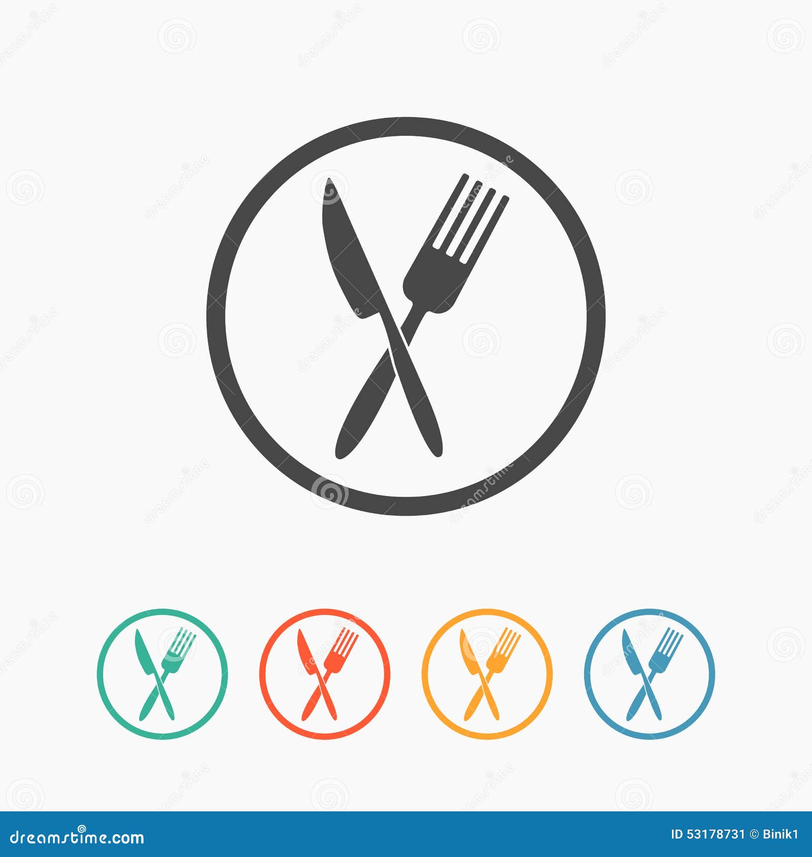 Crossed Fork and Knife Icon Stock Vector - Illustration of dinning ...