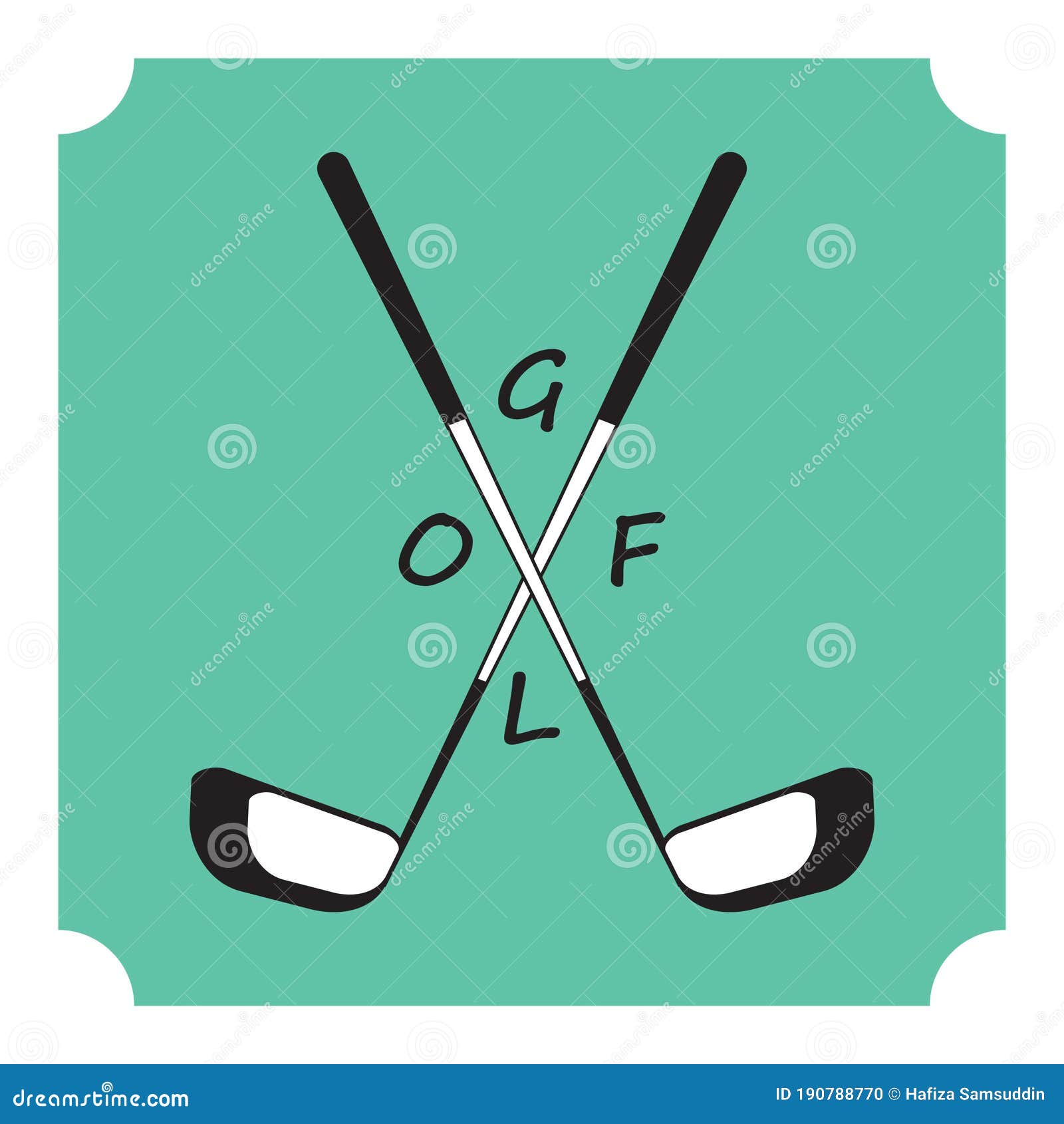 Crossed Golf Clubs. Vector Illustration Decorative Design Stock Vector ...