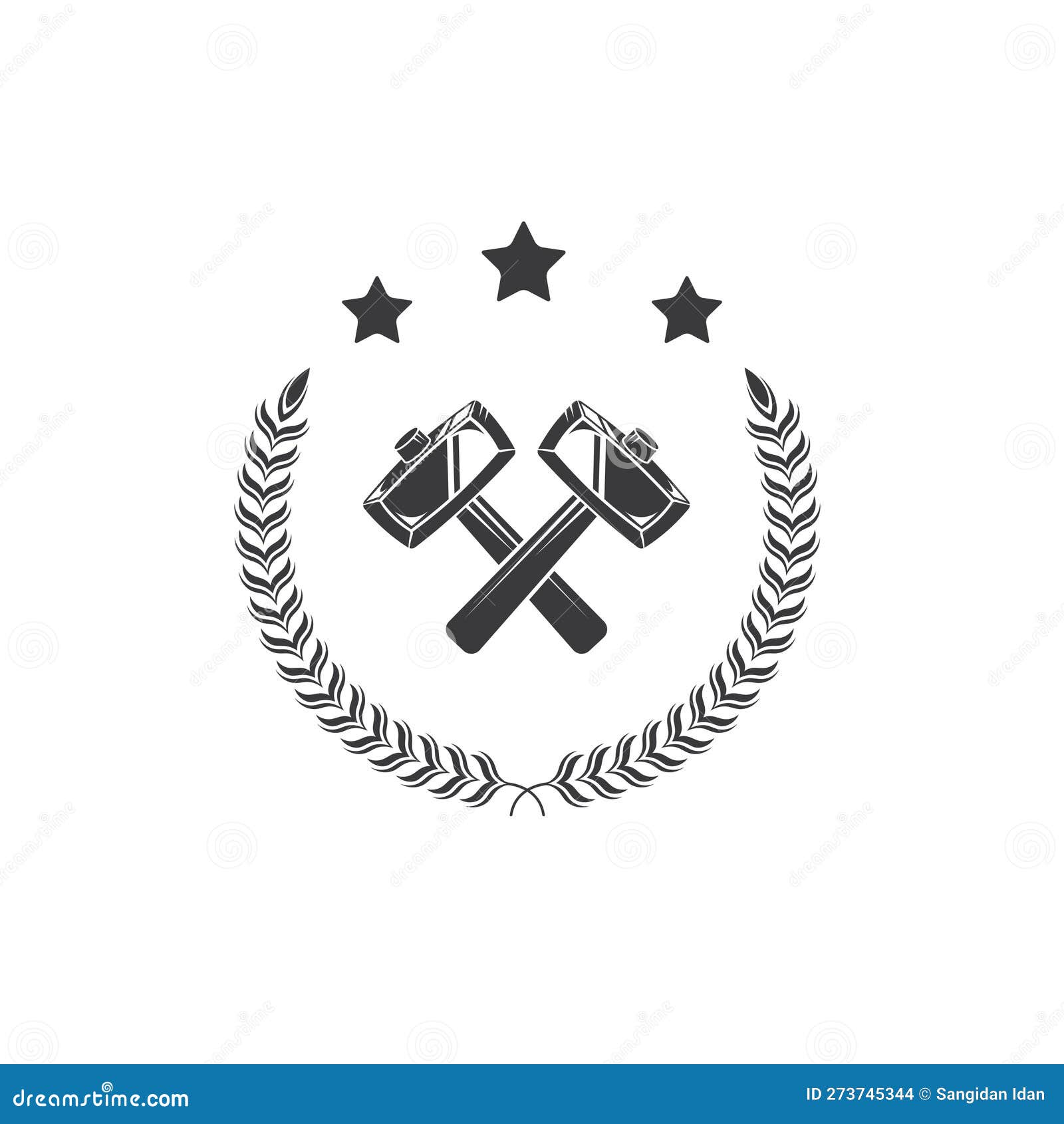 Crossed Hammer Badge Icon Vector Concept Design Template Stock Vector ...