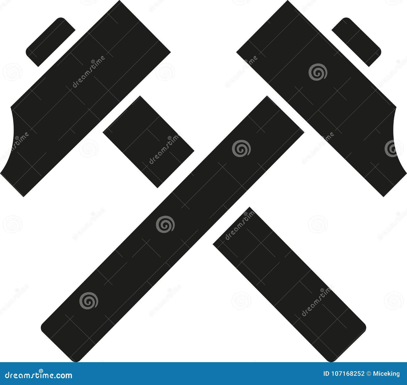 Crossed Hammer vector stock vector. Illustration of crossed - 107168252