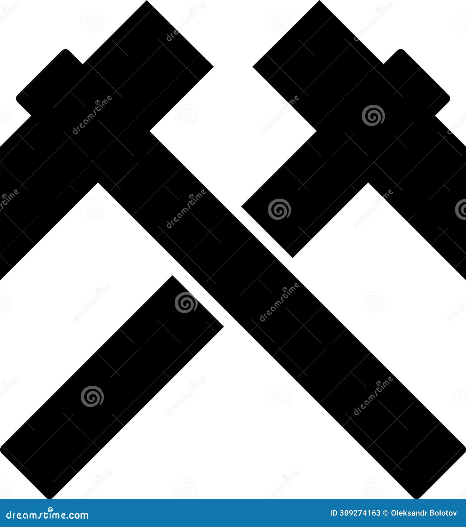 Crossed Hammers Icon in Flat Style. Vector Illustration. Stock Vector ...