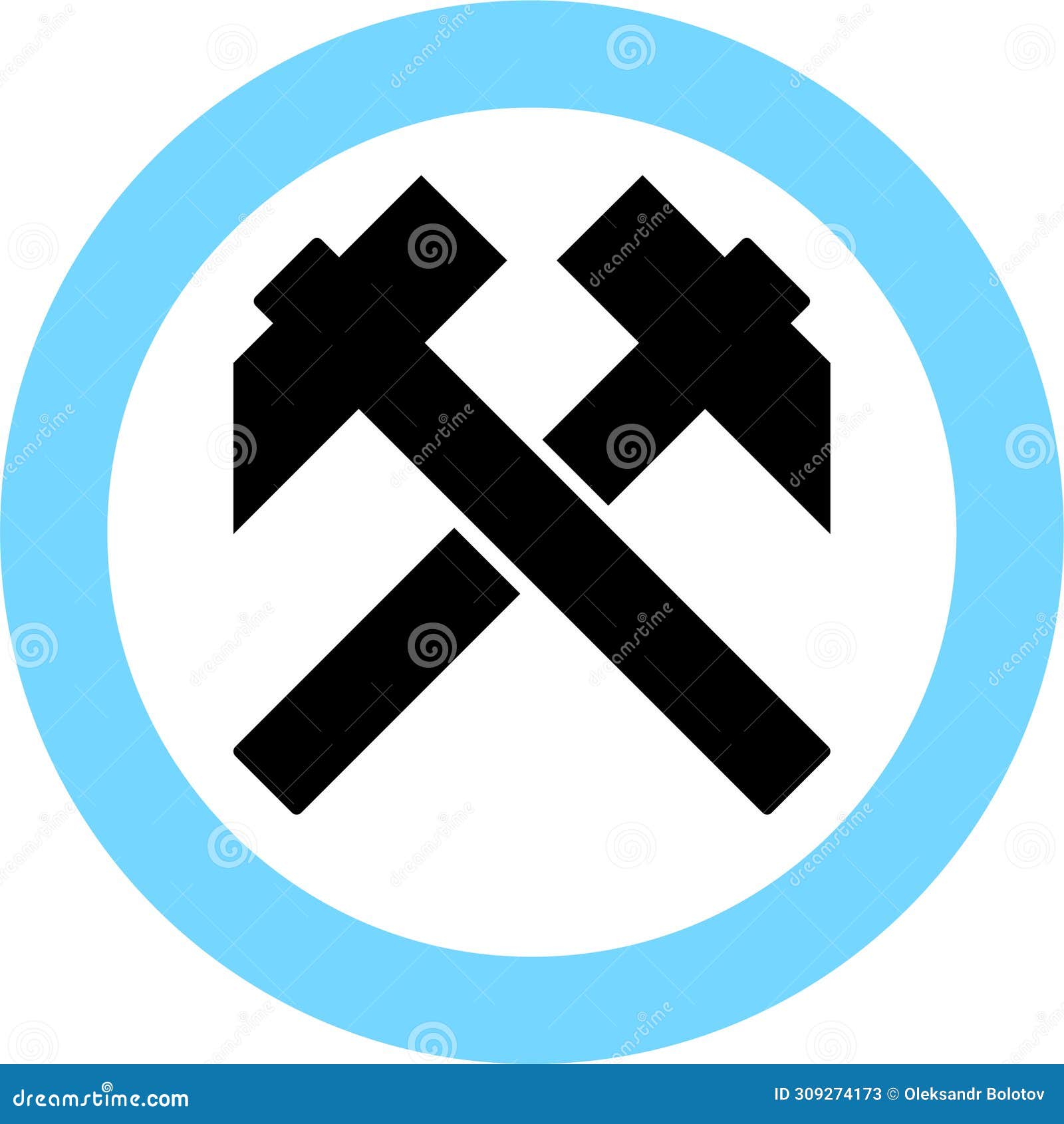 Crossed Hammers Icon in Flat Style. Vector Illustration. Stock Vector ...