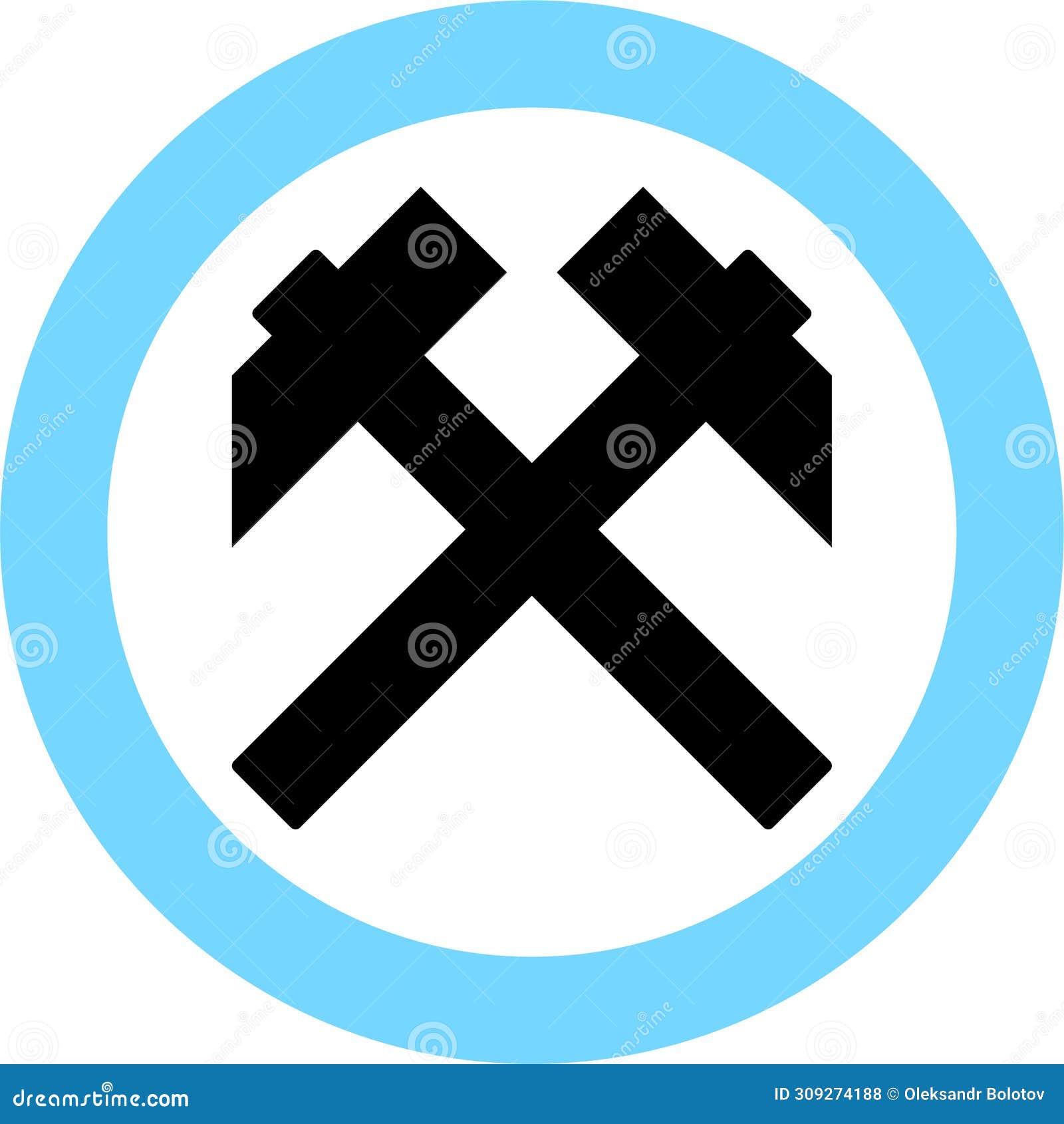 Crossed Hammers Icon in Flat Style. Vector Illustration. Stock Vector ...